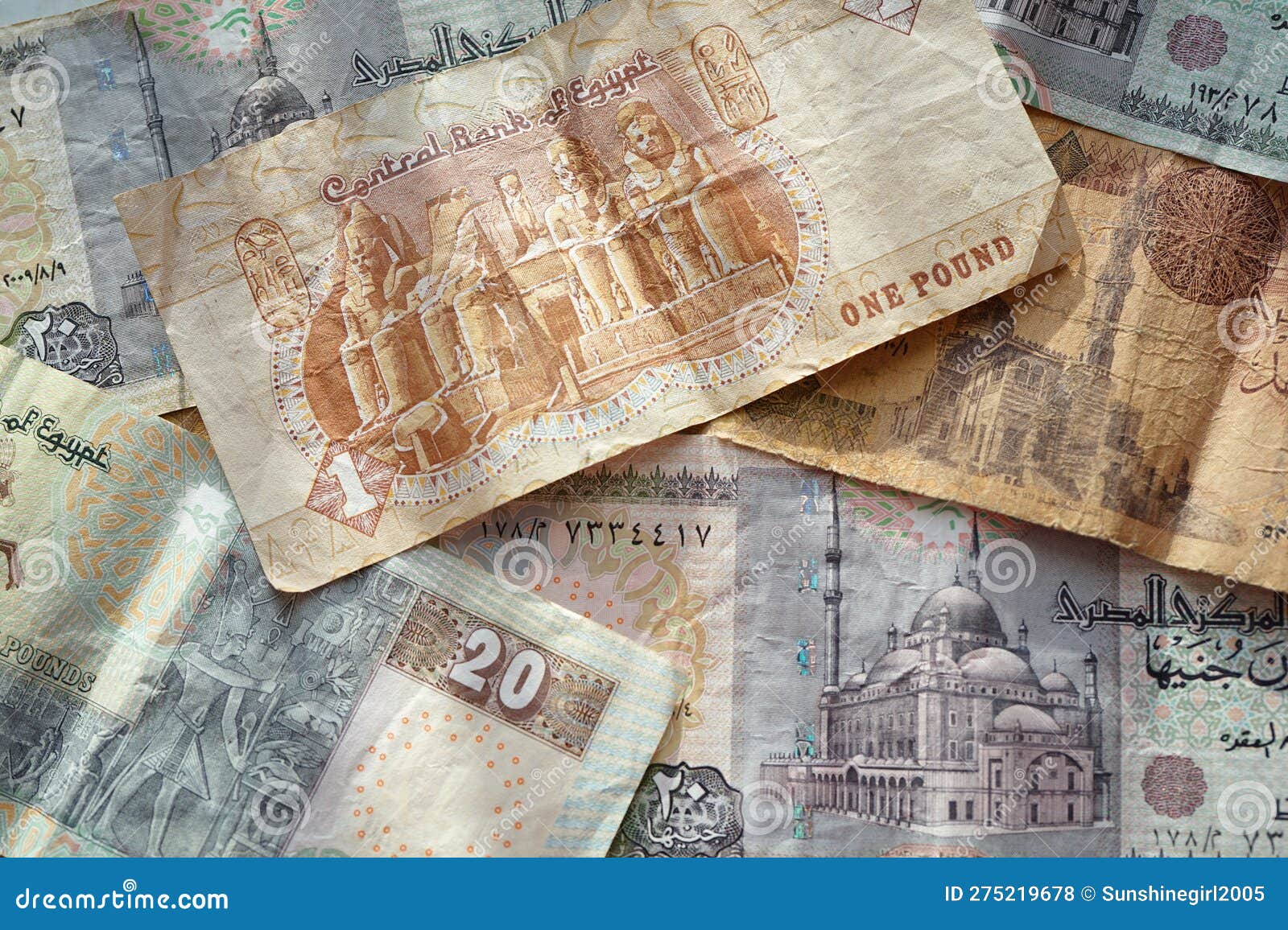 Different Bank Notes of Egyptian Money Stock Photo - Image of newspaper ...