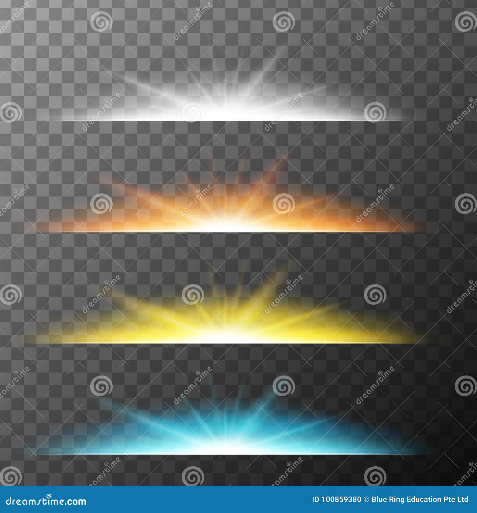 Different Beam Lights in Four Colors Stock Illustration - Illustration ...