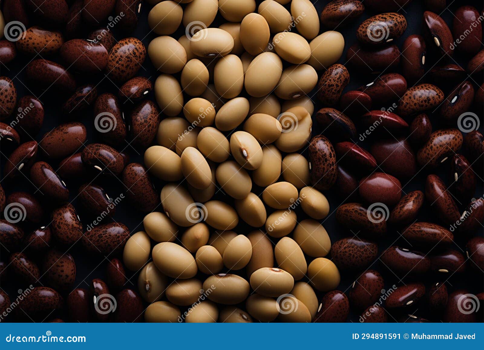 Different Beans Forming a Seamlessly Interconnected Pattern Stock ...