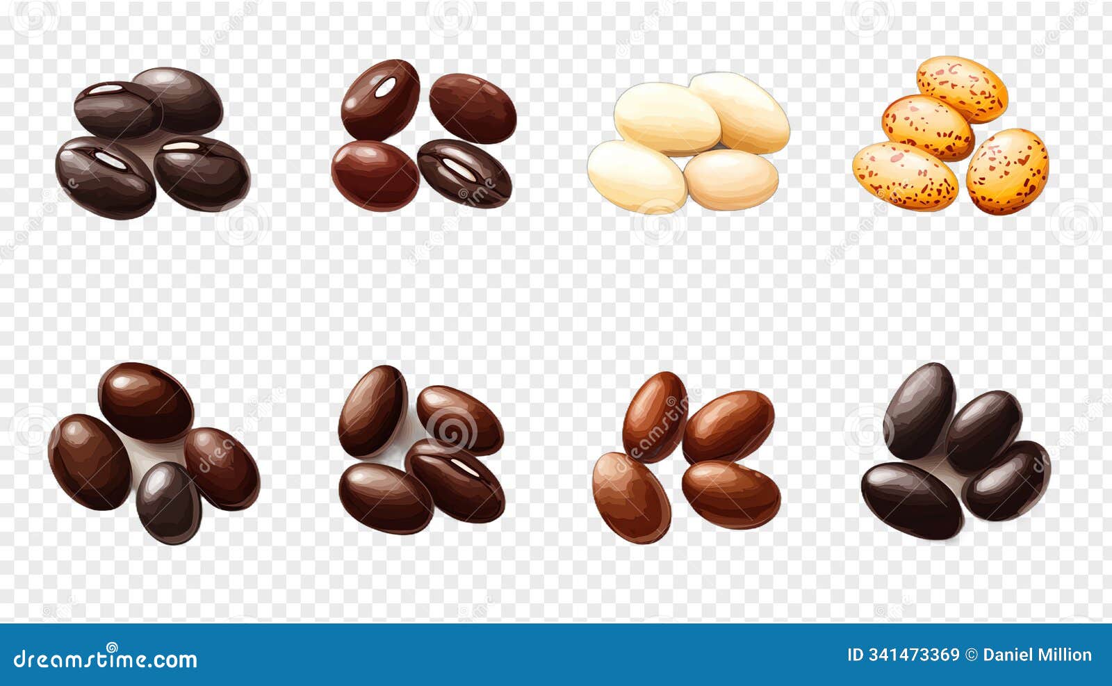 Different Beans Set Illustration Stock Illustration - Illustration of ...