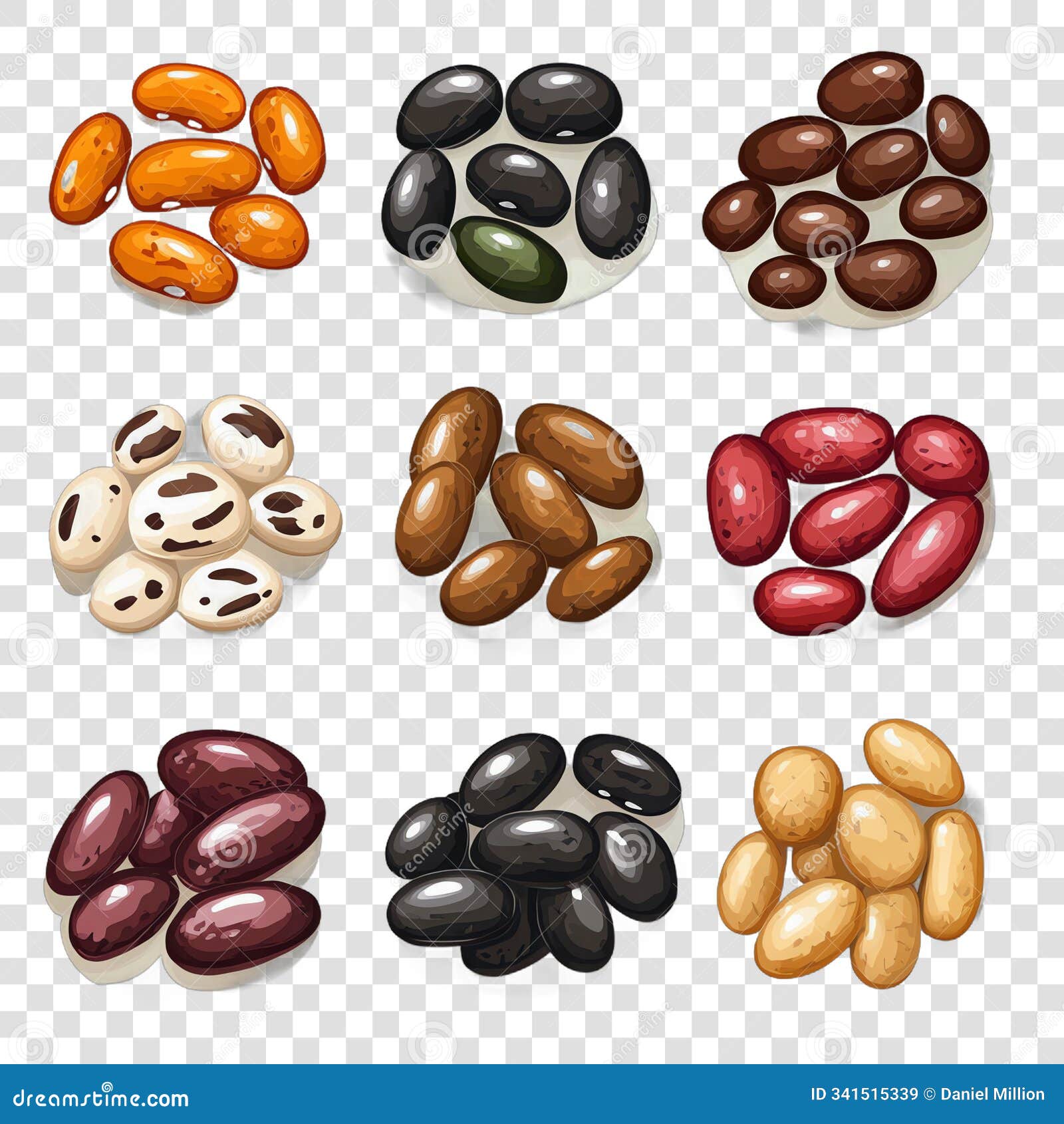 Different Beans Set Illustration Stock Illustration - Illustration of ...