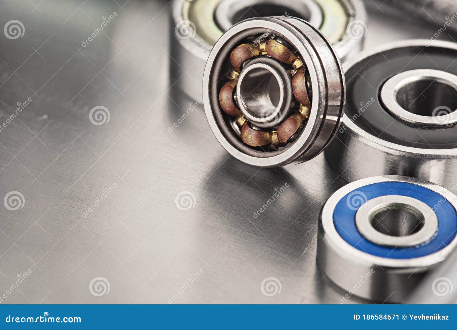 Different Bearings on a Metal Background. Part of the Mechanism Stock ...