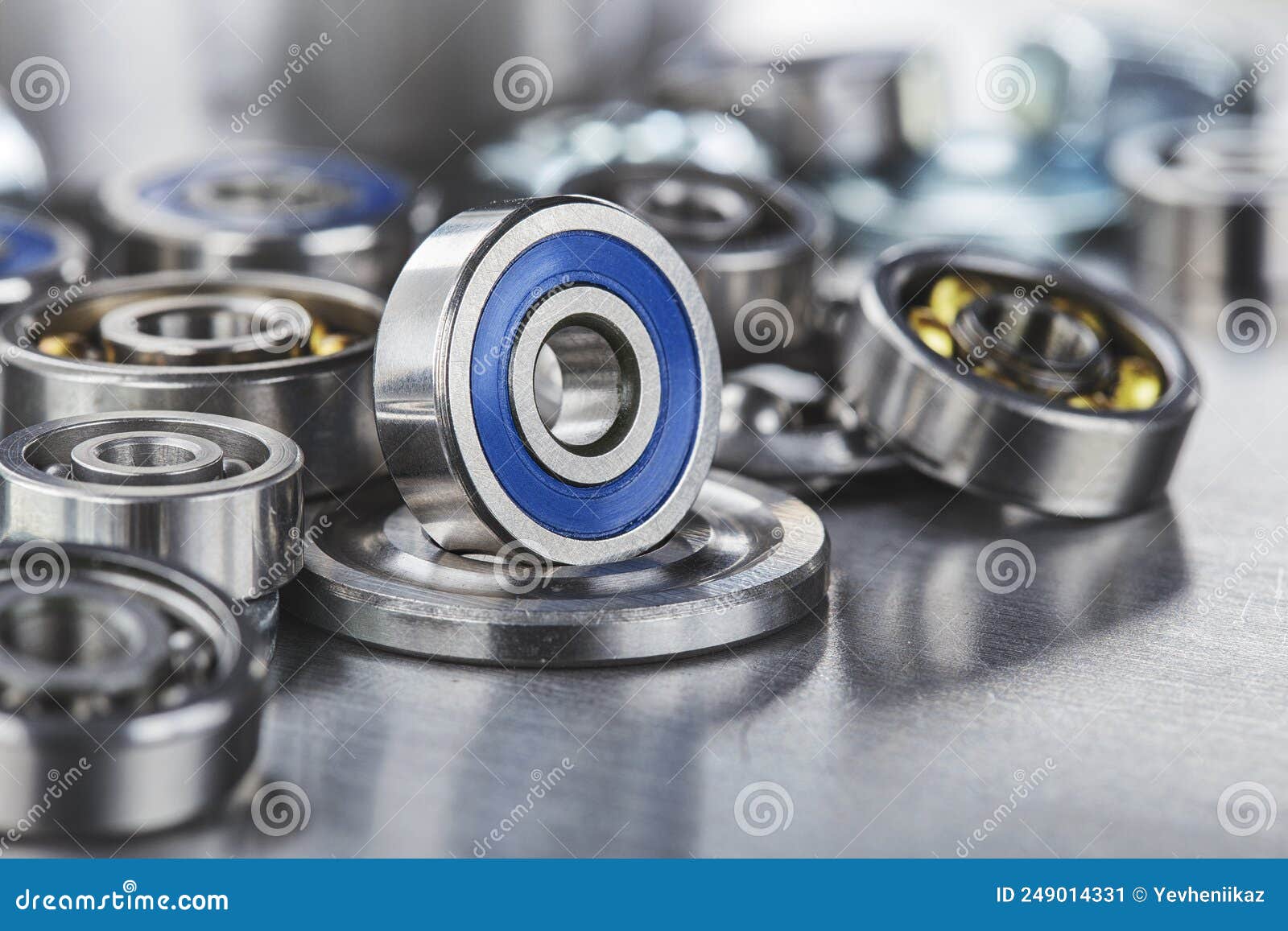 Different Bearings on a Metal Background. Part of Mechanism Stock Image ...