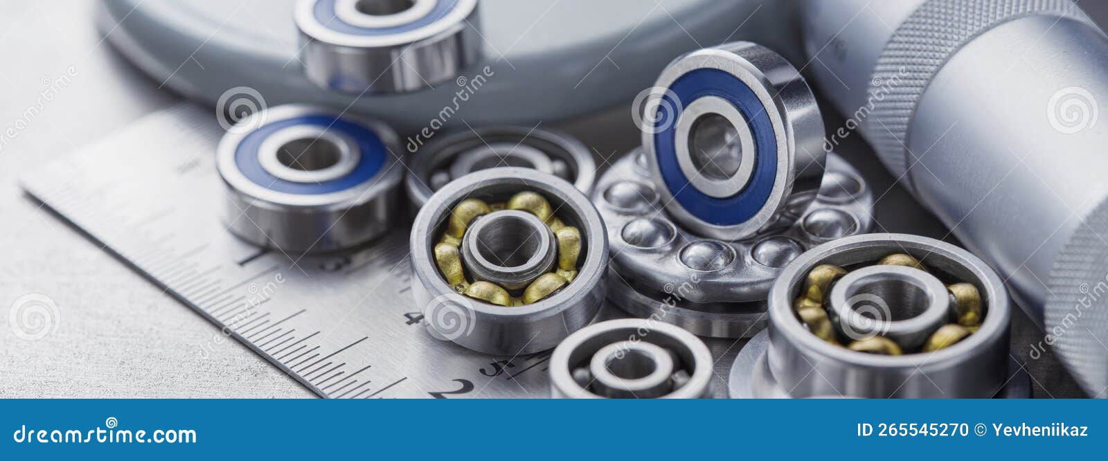 Different Bearings on a Metal Background. Part of Mechanism Stock Photo ...