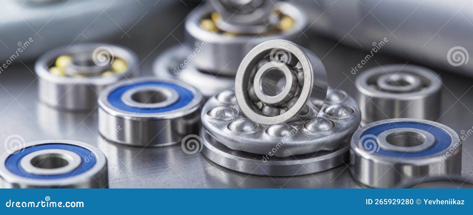 Different Bearings on a Metal Background. Part of Mechanism Stock Photo ...