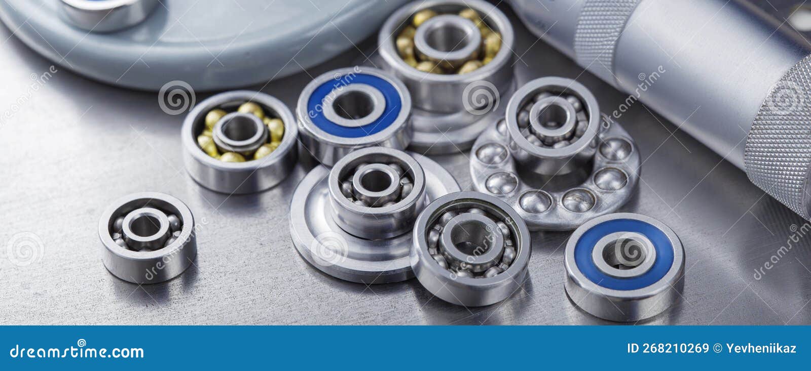 Different Bearings on a Metal Background. Part of Mechanism Stock Image ...