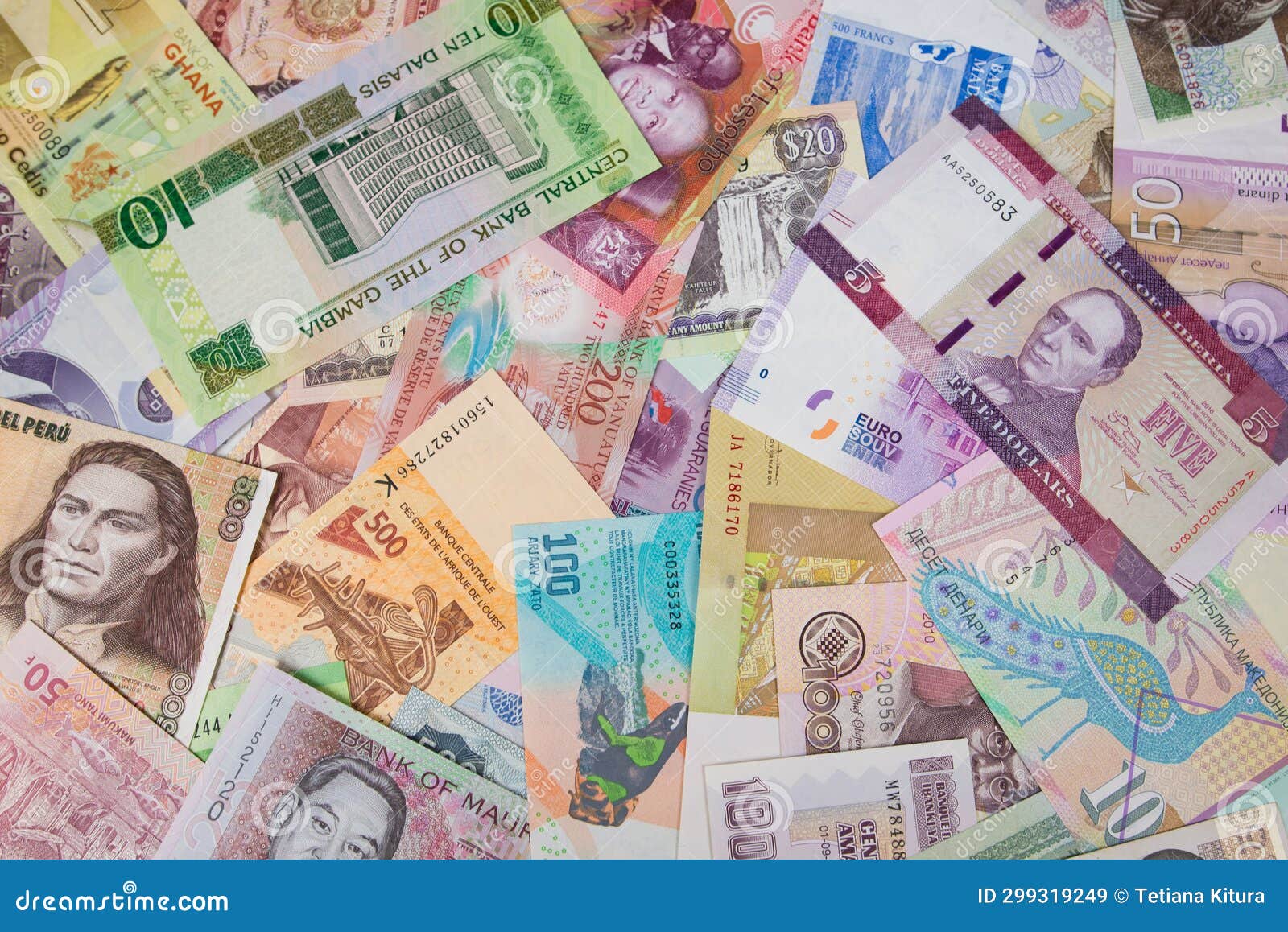 Different Bills on the Table Stock Image - Image of countries ...