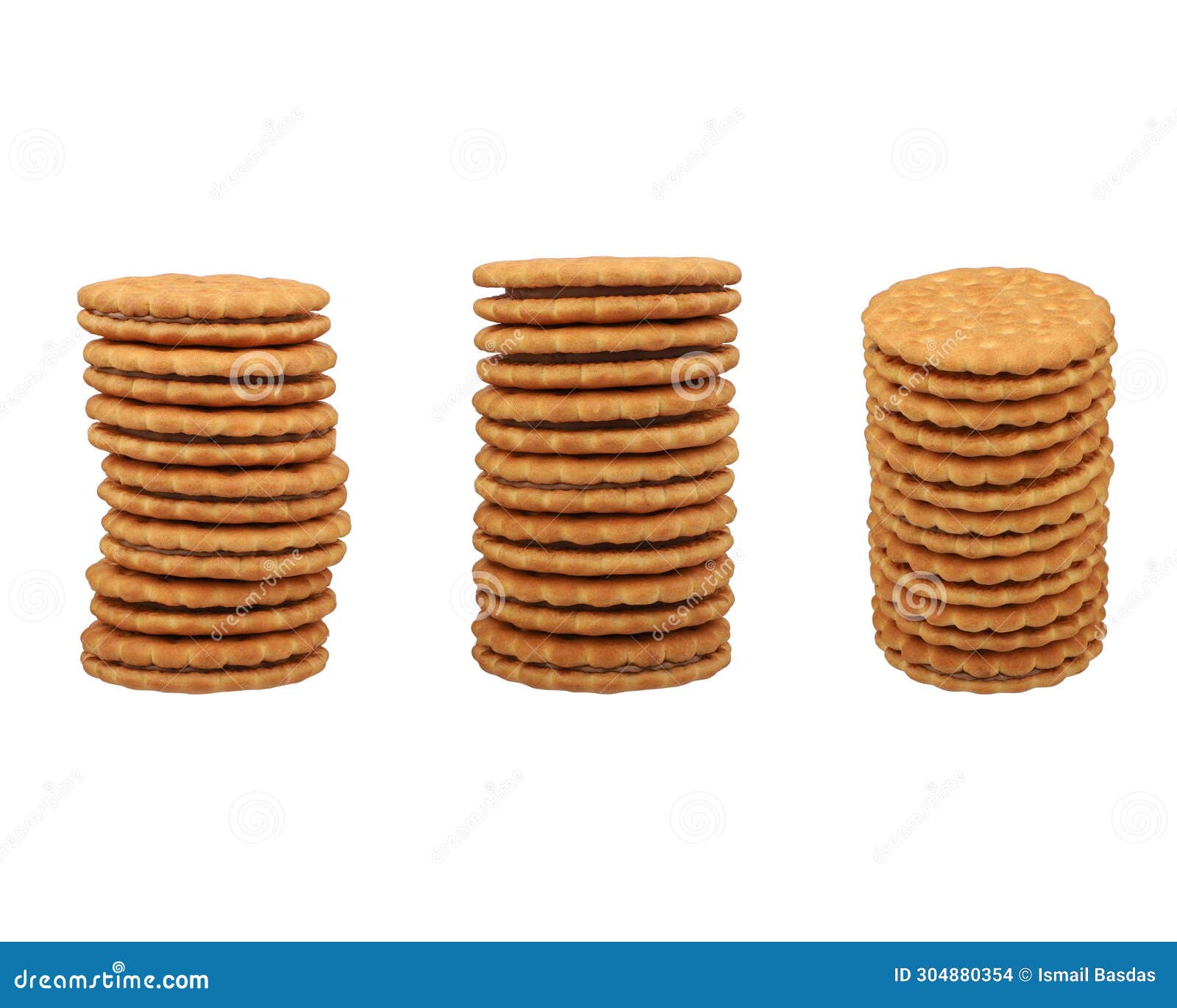 Different Biscuit and Cracker Set, Top View, Isolated on White ...
