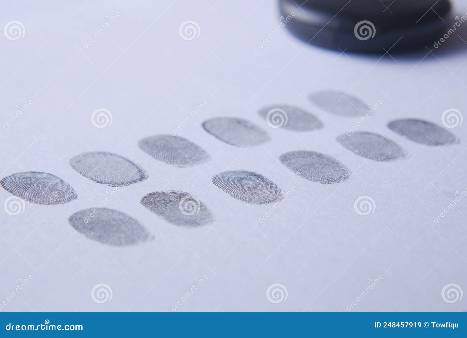 Different Black Fingerprints on a Paper Close Up , Stock Image - Image ...