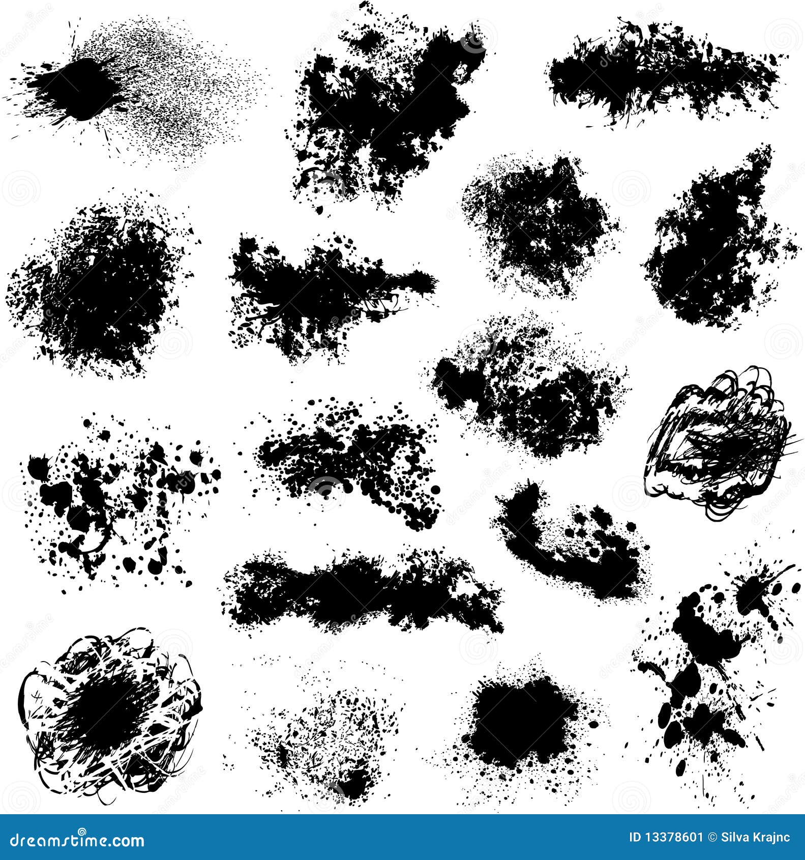 Different black spots stock vector. Illustration of splatter - 13378601