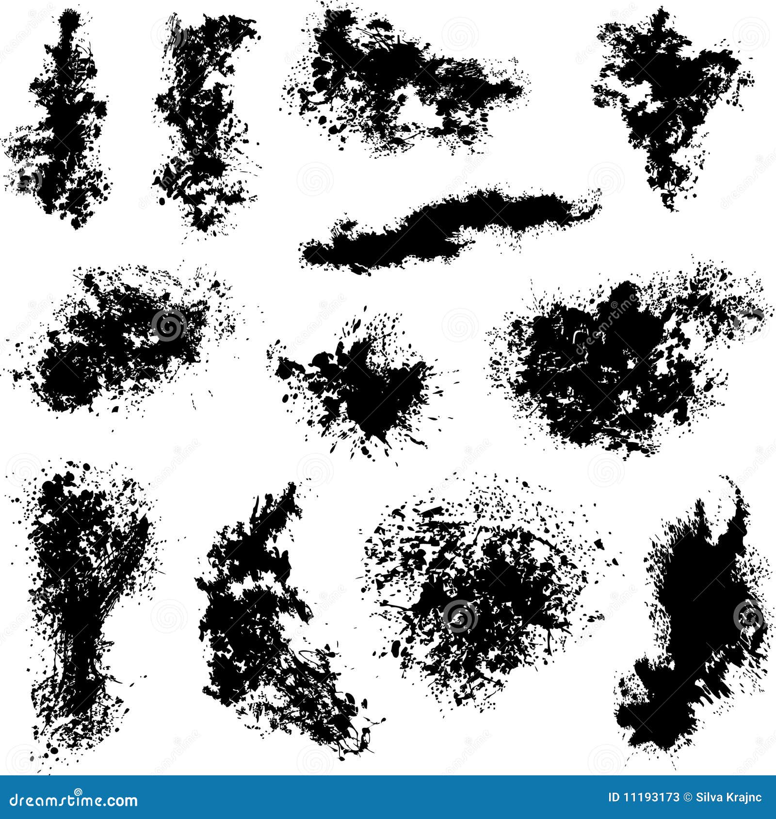 Different Black Spots Vector Stock Vector - Illustration of grain ...