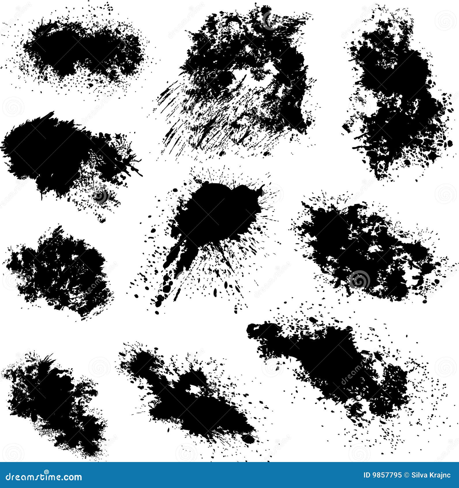 Different Black Spots Vector Stock Vector - Illustration of graffiti ...