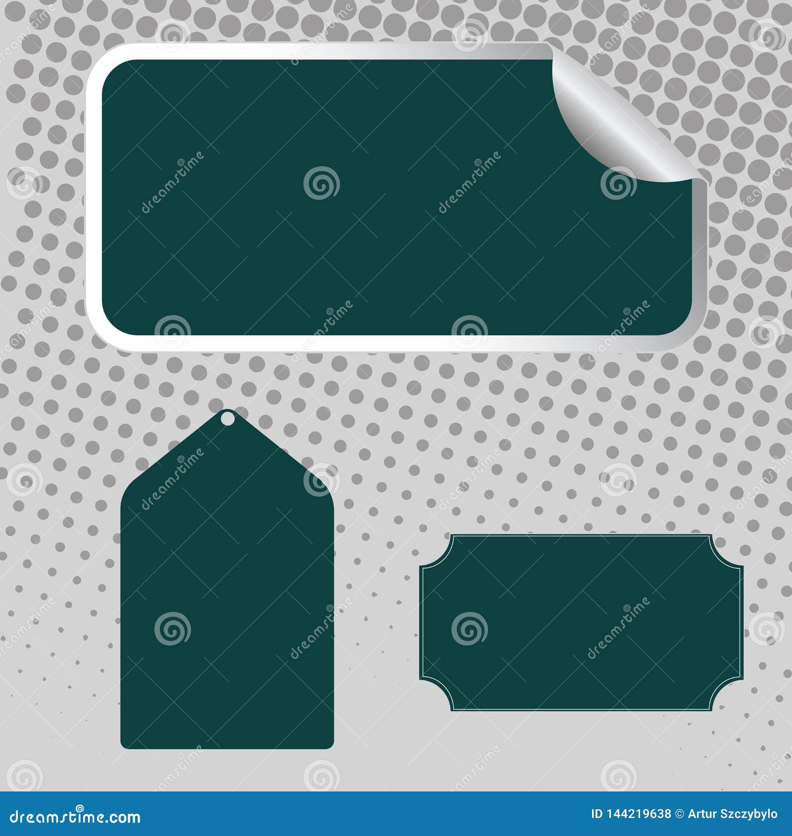 Different Blank Color Label, Self Adhesive Sticker with Border, Bended ...