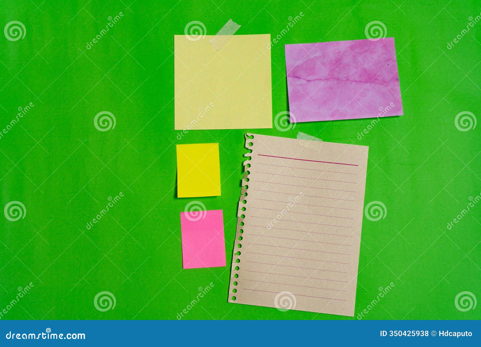 Different Blank Note Papers of Different Sizes, Colors and Shapes on a ...