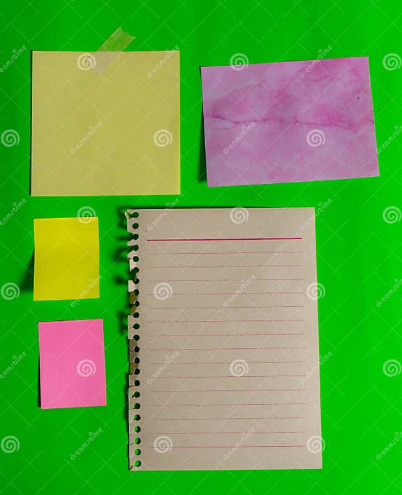 Different Blank Note Papers of Different Sizes, Colors and Shapes on a ...