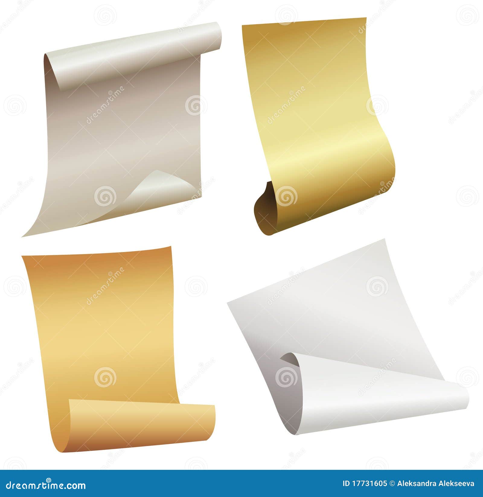 Different Blank Paper Sheets Stock Vector - Illustration of decor ...