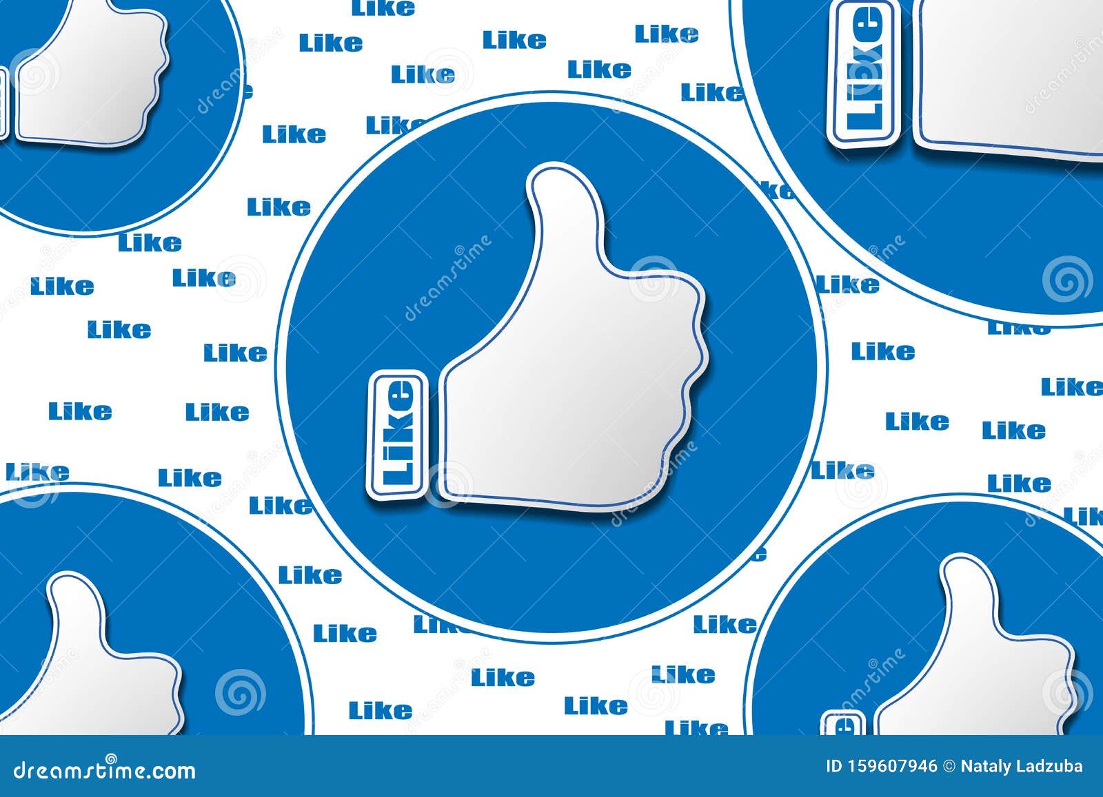 Different Blue Like Signs on White Background Stock Illustration ...