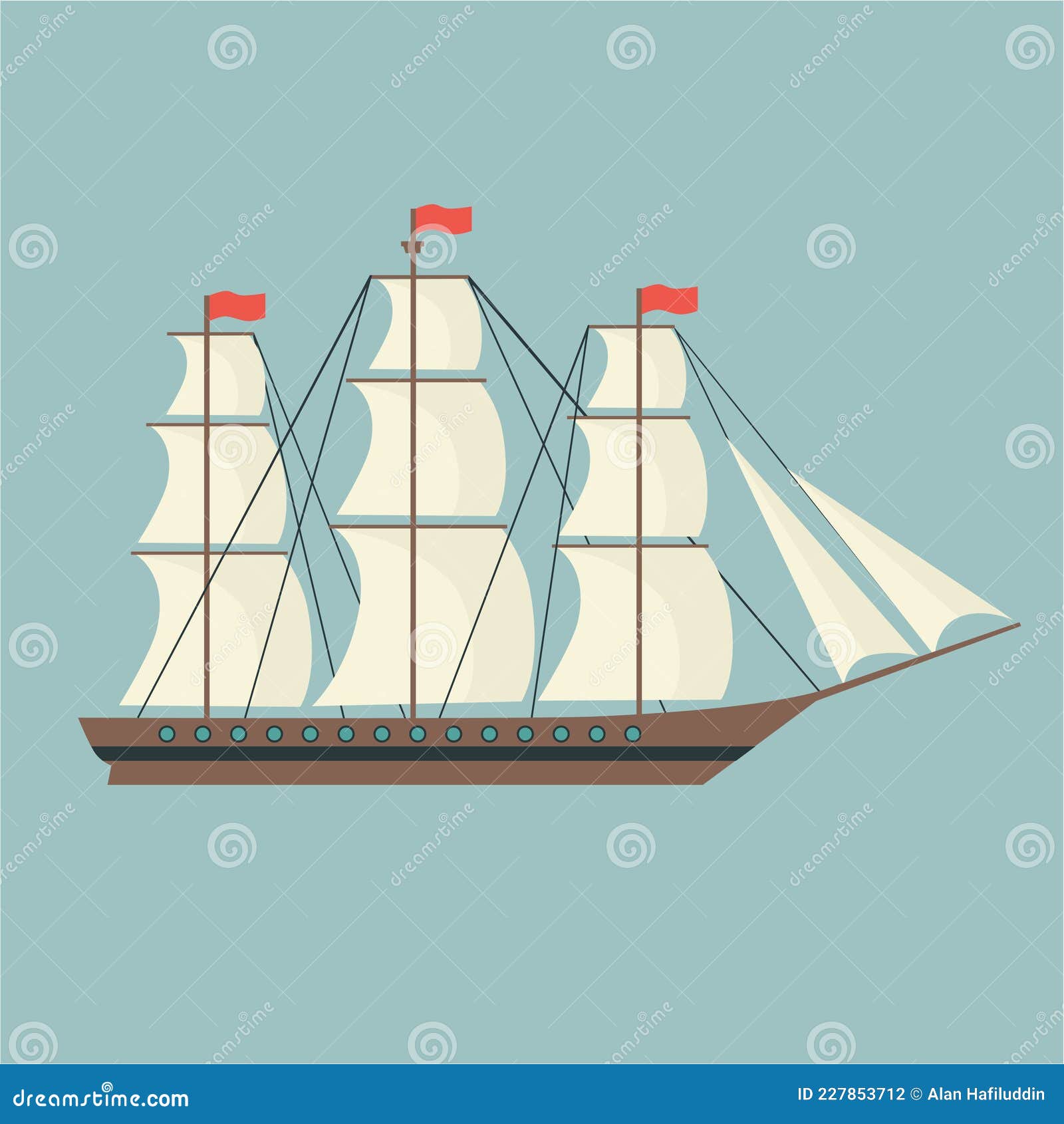 Different Boat Design Flat Vector Stock Vector - Illustration of ...