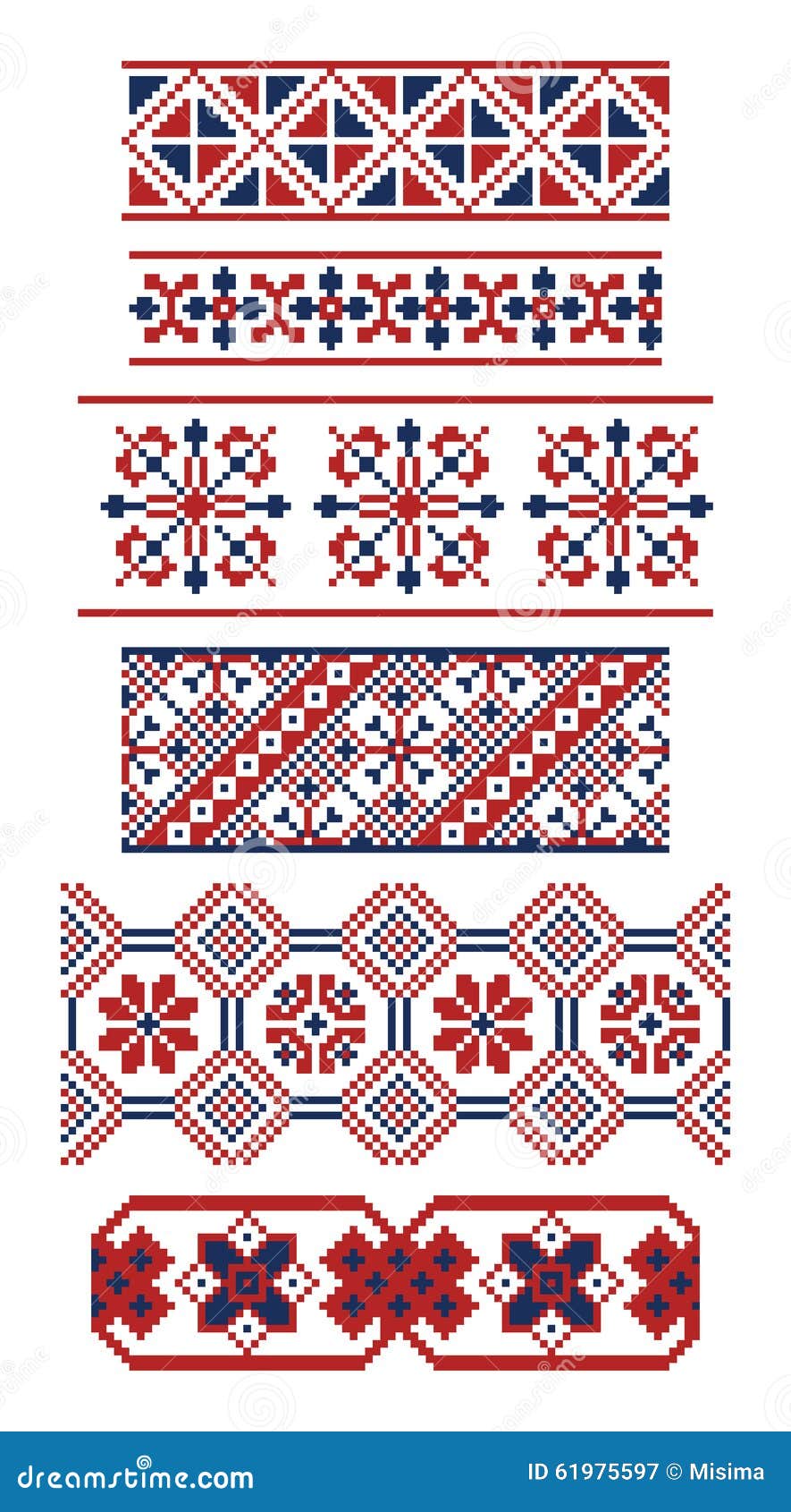 Different Borders of Russian Ornaments Stock Vector - Illustration of ...