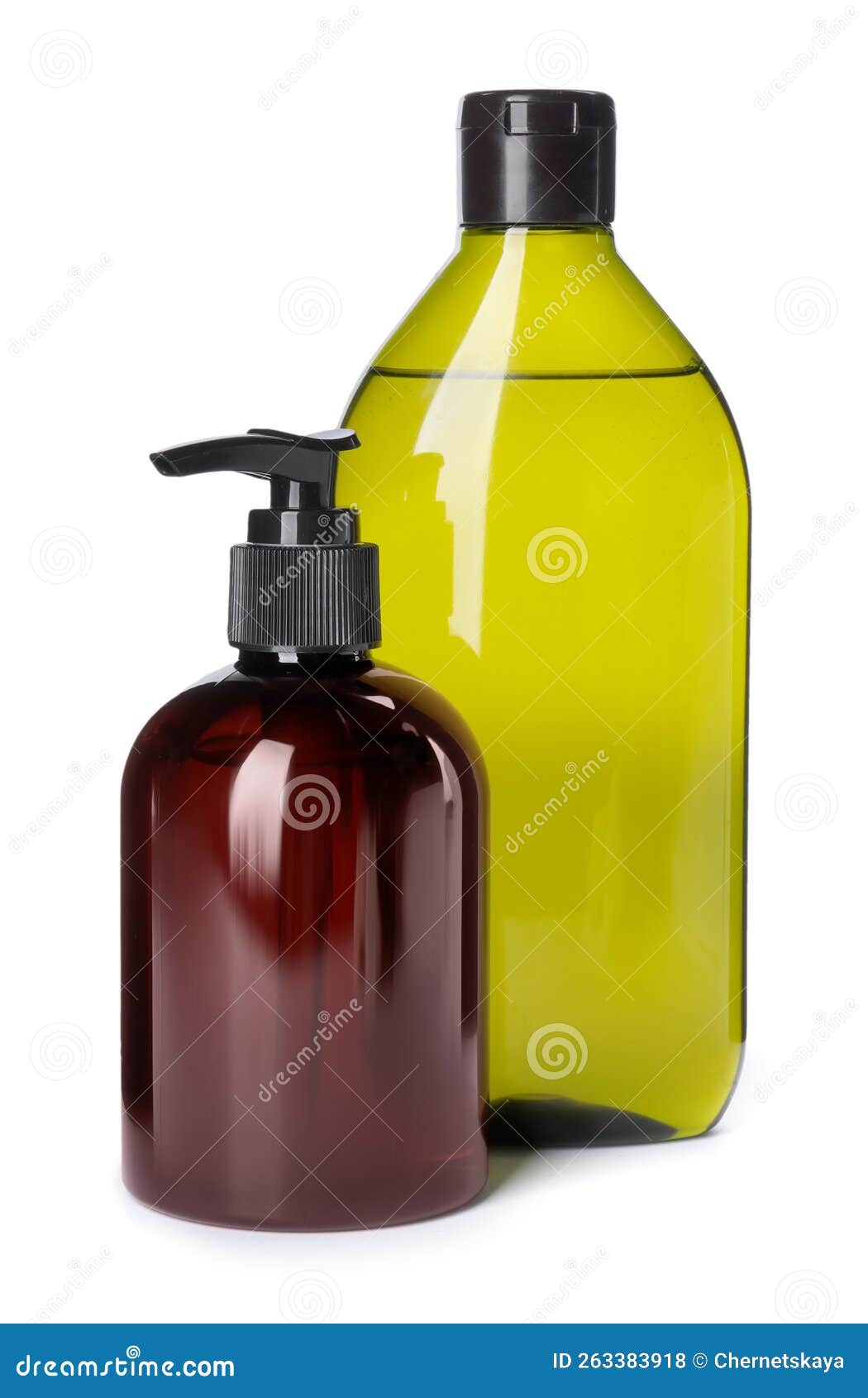 Different Bottles of Shampoo on White Background Stock Photo - Image of ...