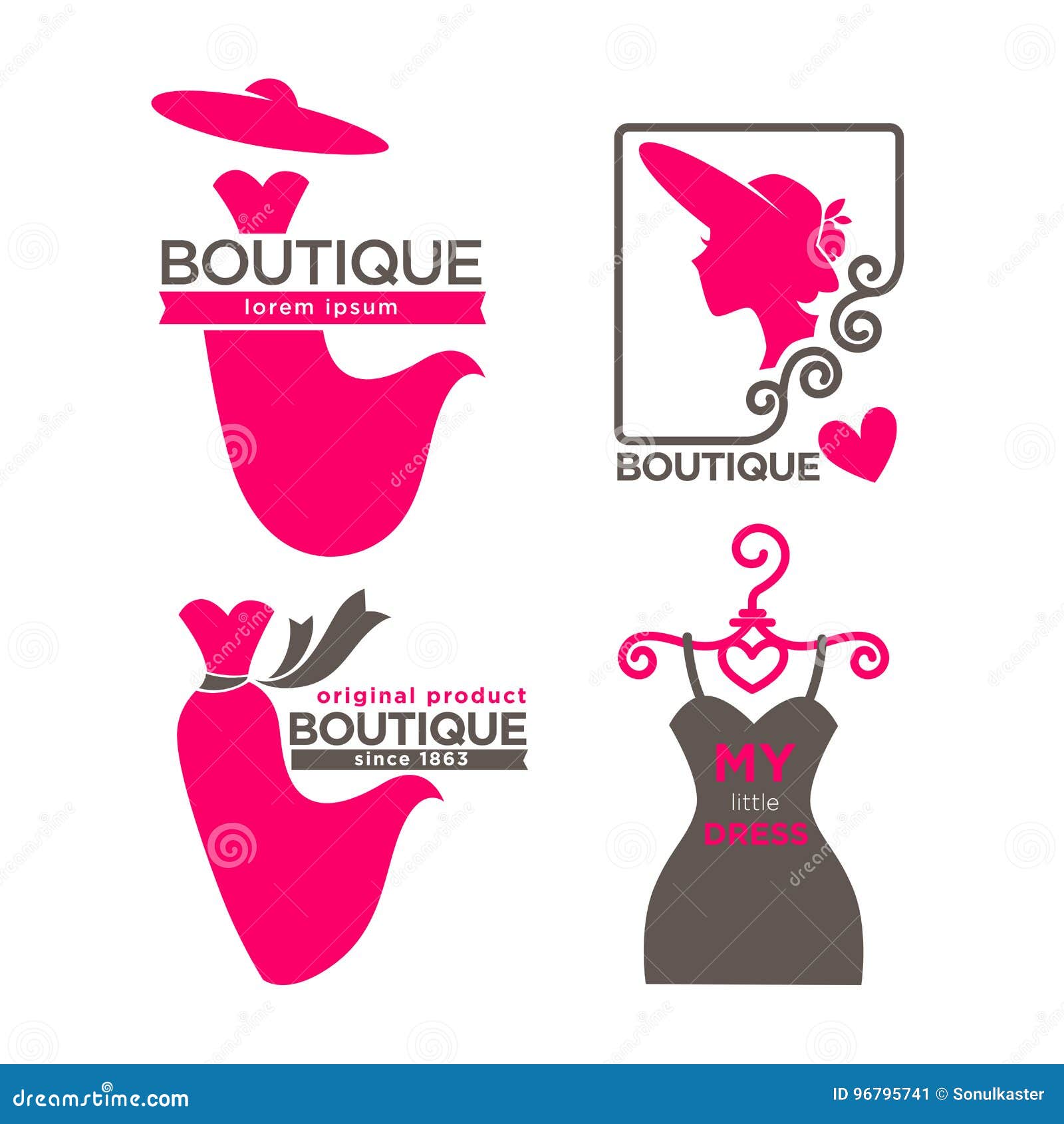 Different boutique emblems stock vector. Illustration of luxury - 96795741