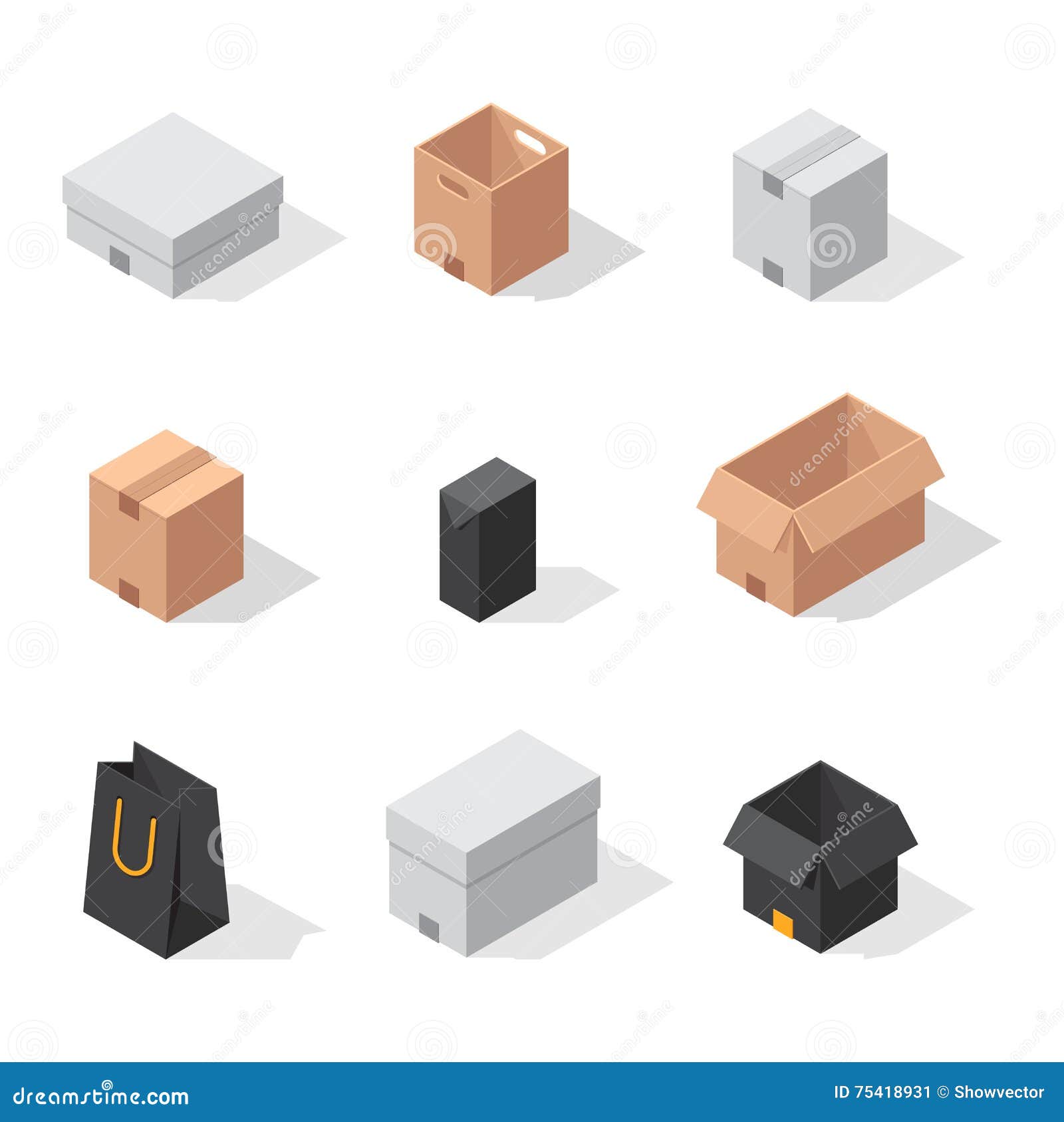 Different box vector icons stock vector. Illustration of object - 75418931