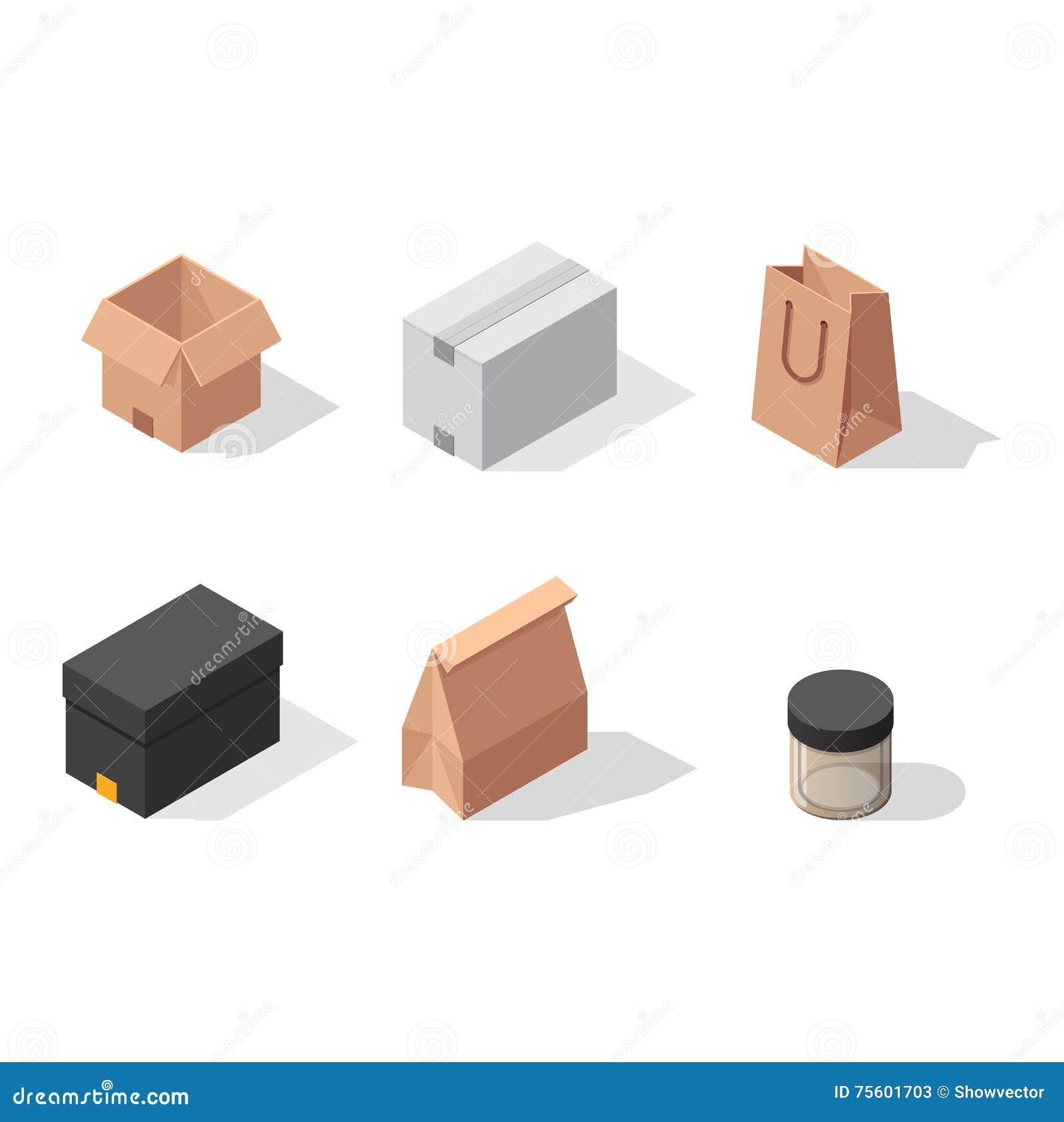 Different box vector icons stock vector. Illustration of distribution ...