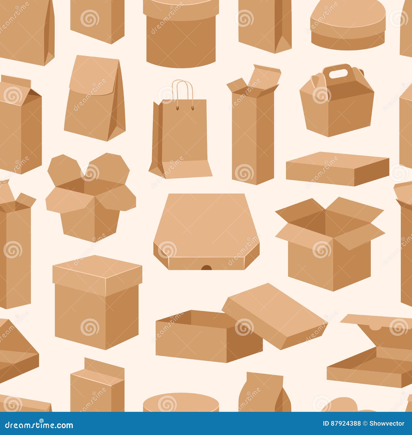 Different Boxes Packseamless Pattern Warehouse Shipping Container ...