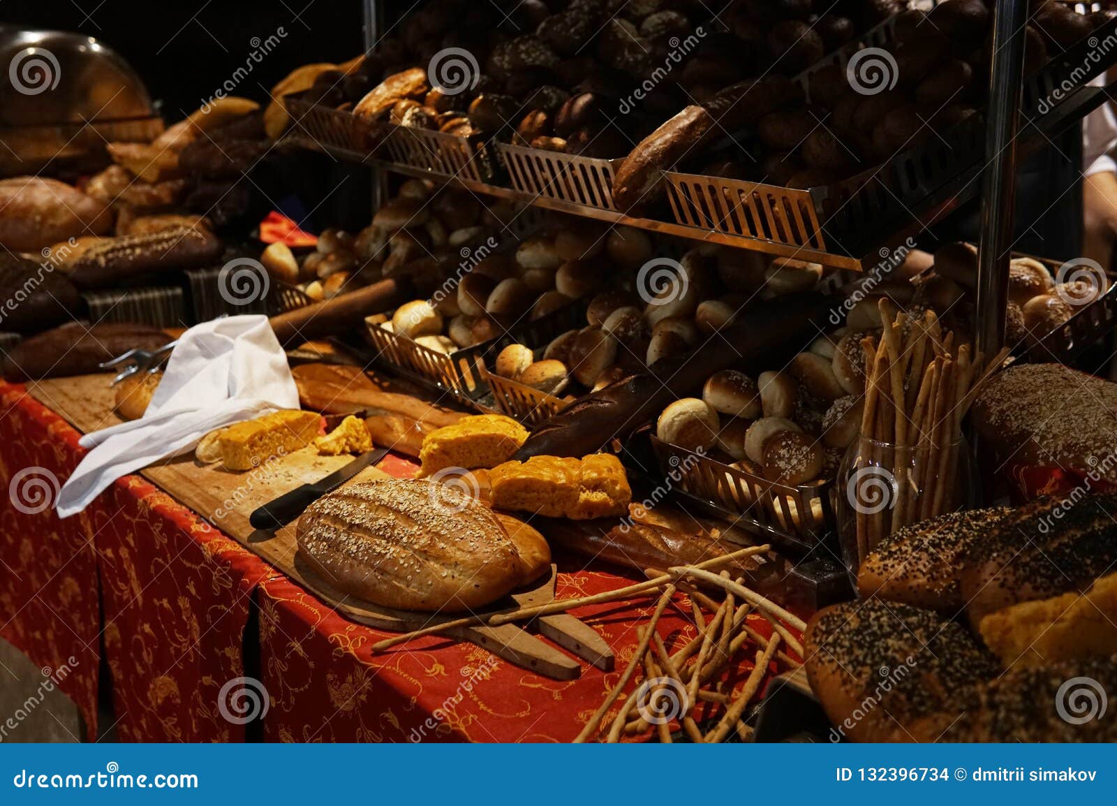 Different Bread Rolls on the Table Bakeries Stock Photo - Image of food ...