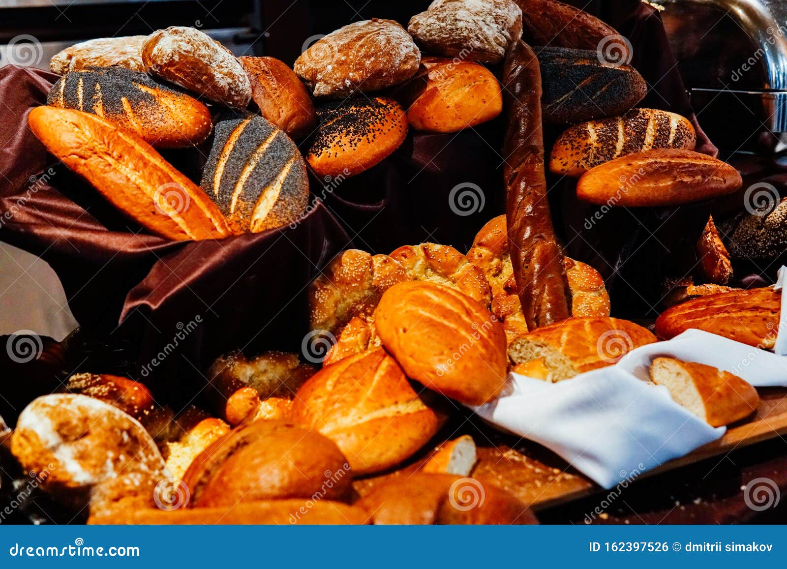 Different Bread Rolls on the Table Bakeries Stock Photo - Image of ...