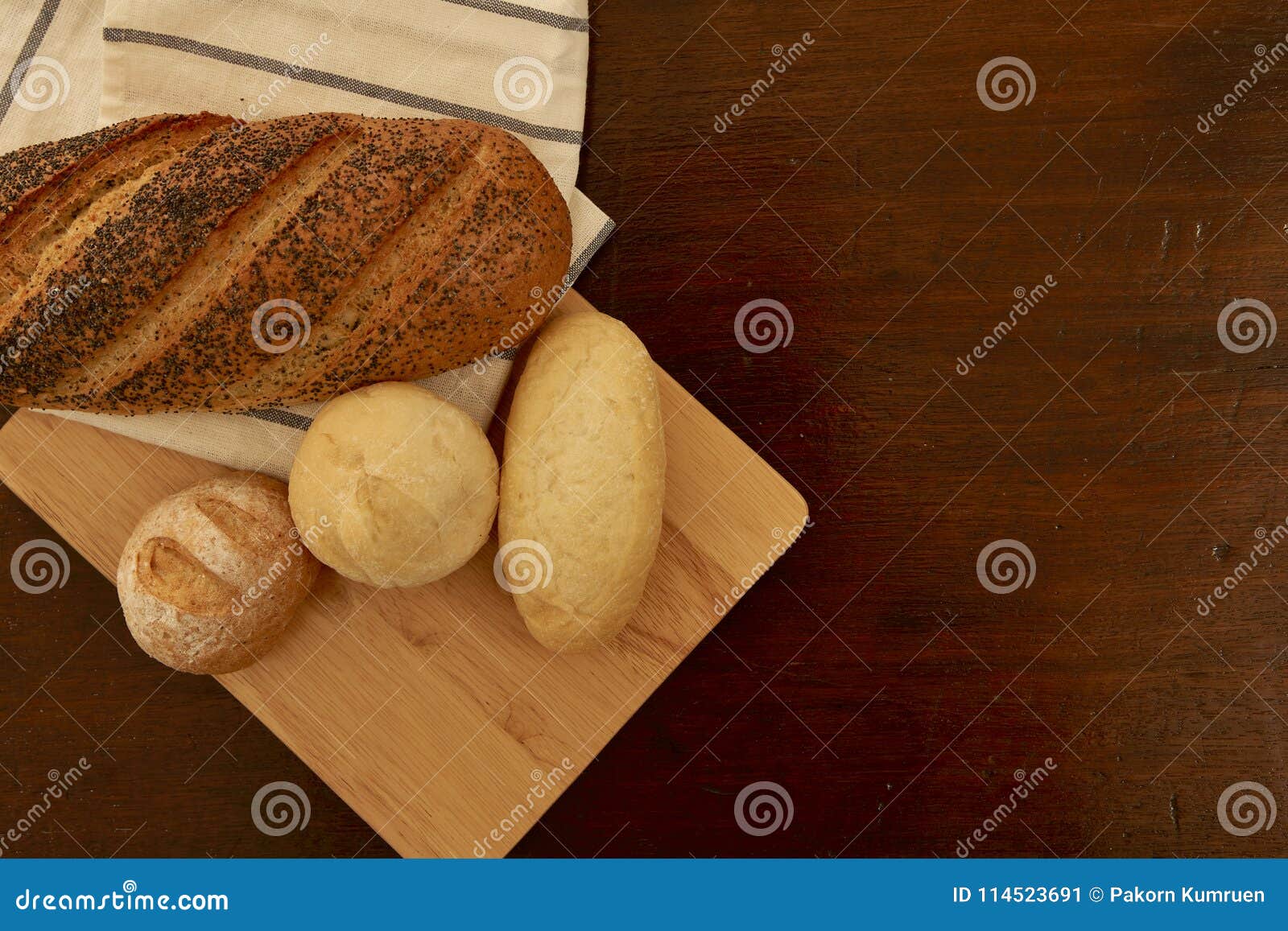 Different Bread on the Table Stock Image - Image of assortment, close ...