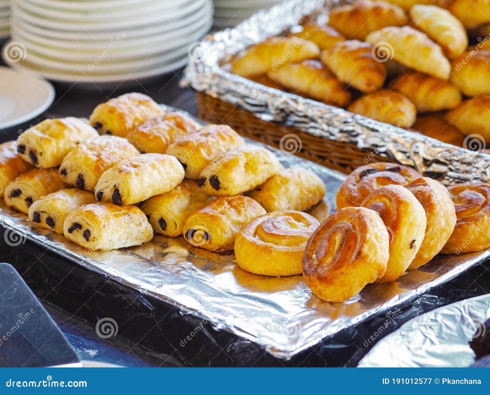 Different Breads on Restaurant Buffet Catering Table Stock Image ...
