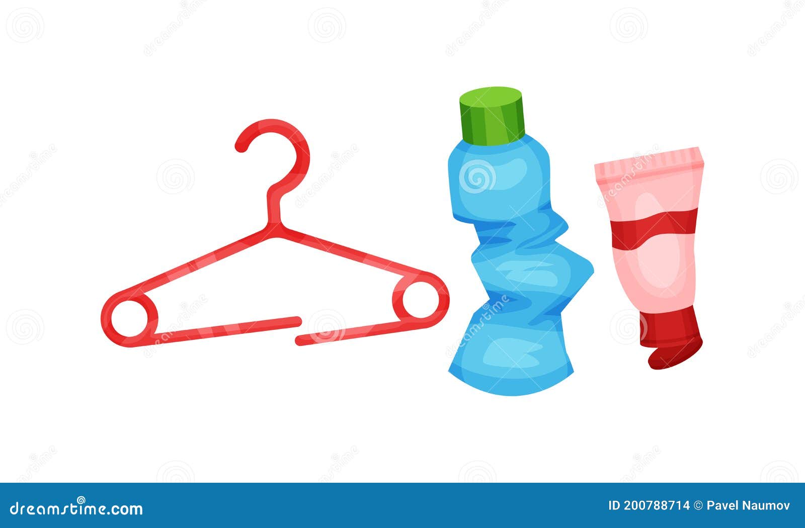 Different Broken and Crumpled Plastic Stuff Vector Set Stock Vector ...