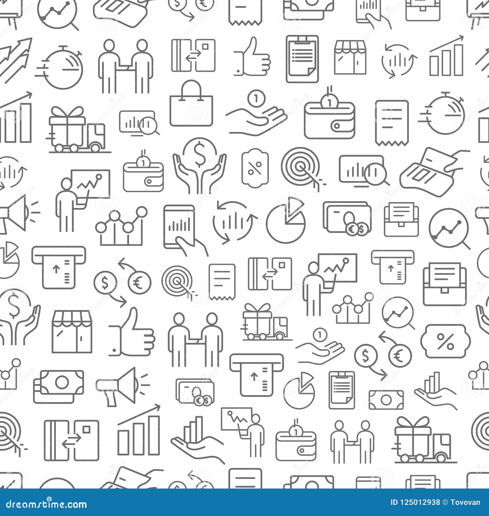 Different Business App Icons Seamless Pattern Stock Vector ...