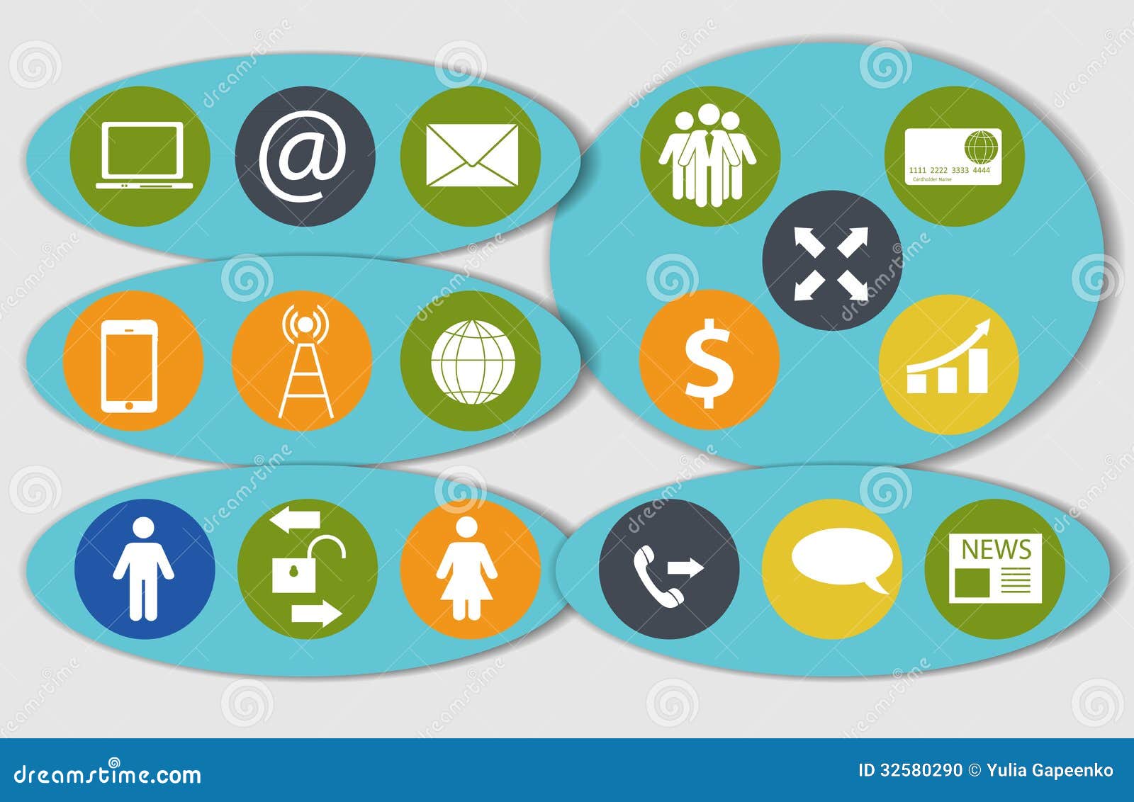 Different Business, Finance and Communication Stock Vector ...