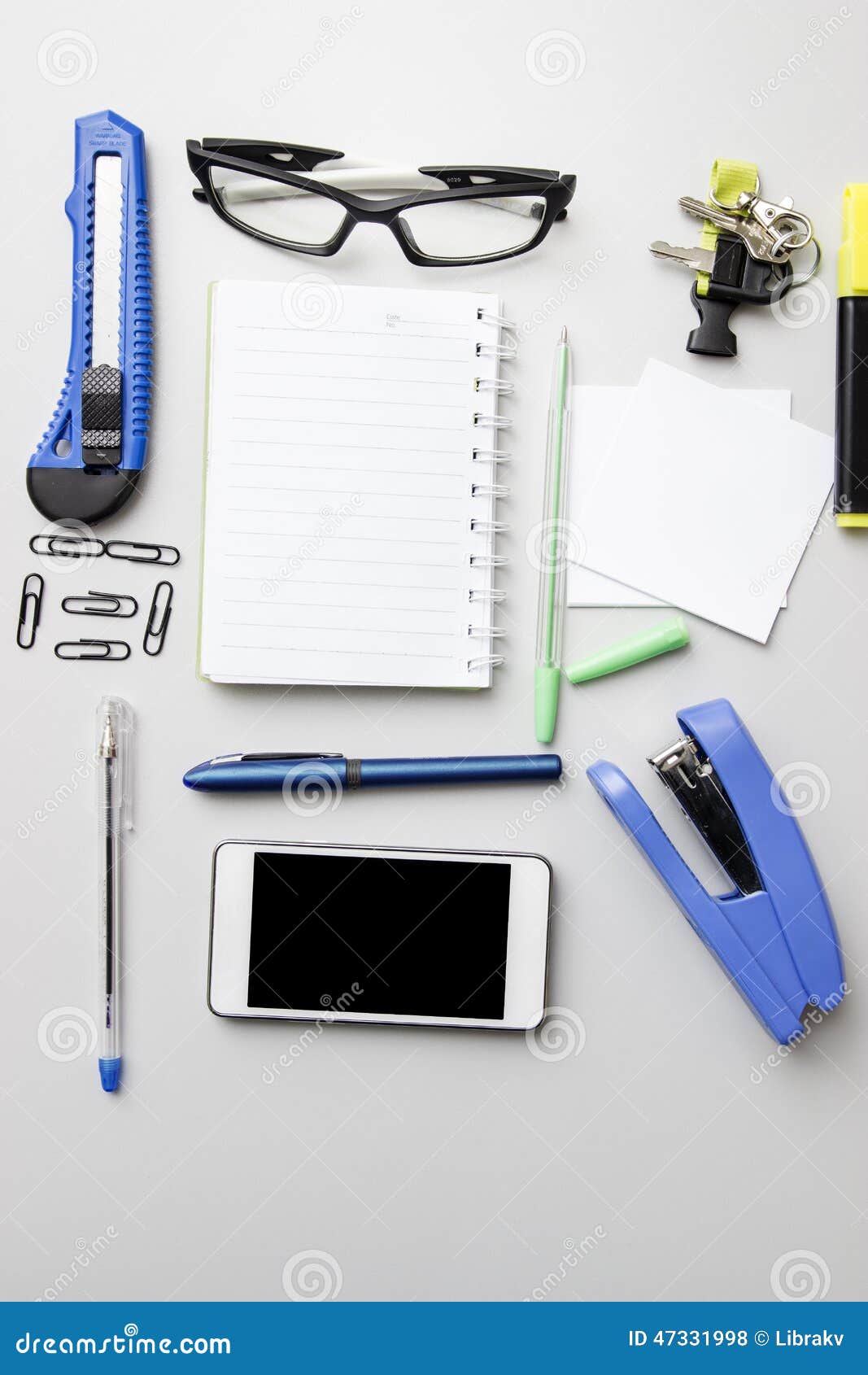 Different Business Objects on Wooden Desk. Stock Photo - Image of ...