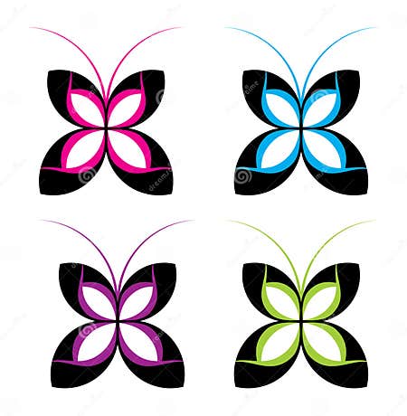 Different Butterfly Design Template Set Stock Vector - Illustration of ...
