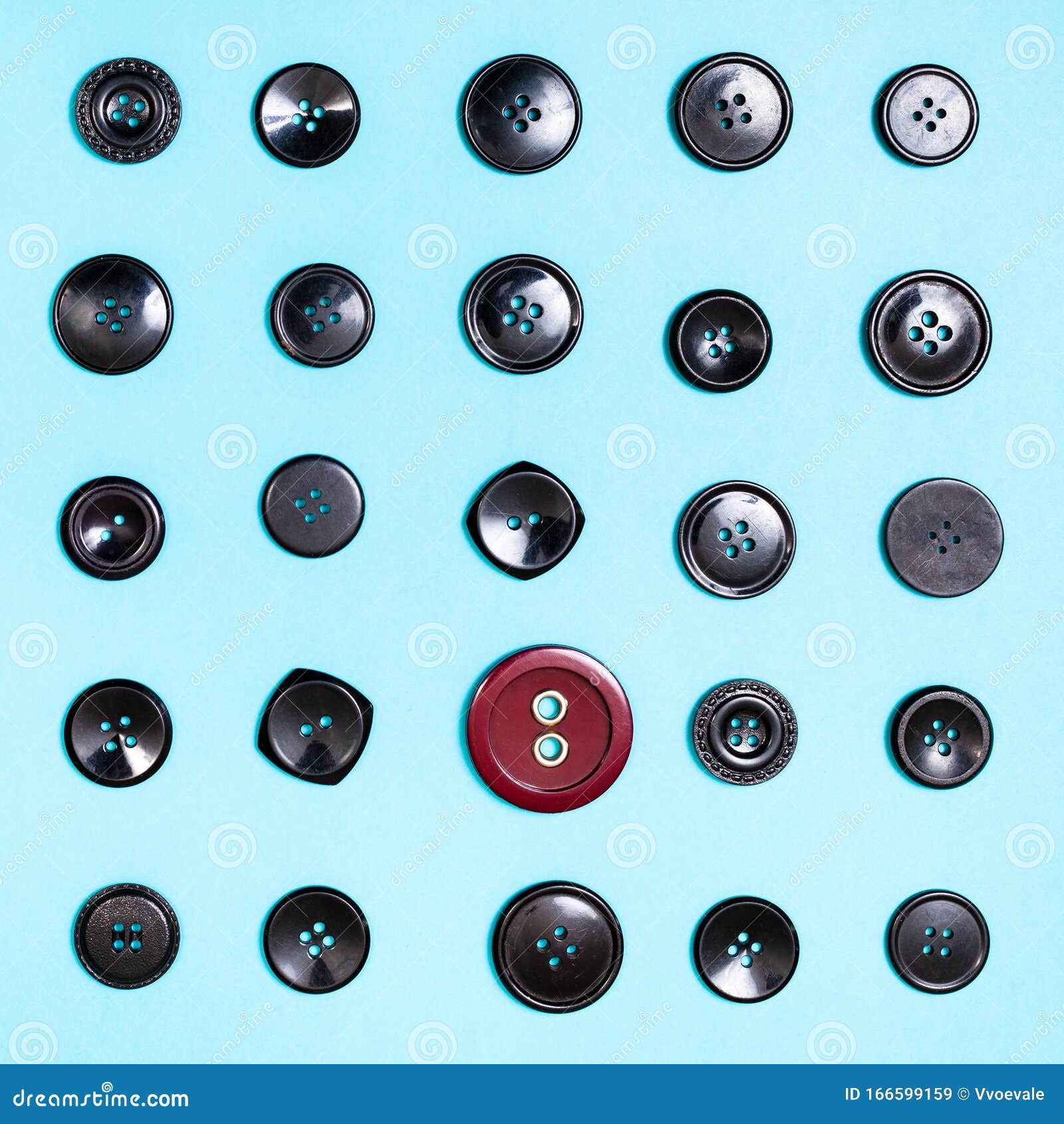 Different Button between Black Buttons on Blue Stock Image - Image of ...