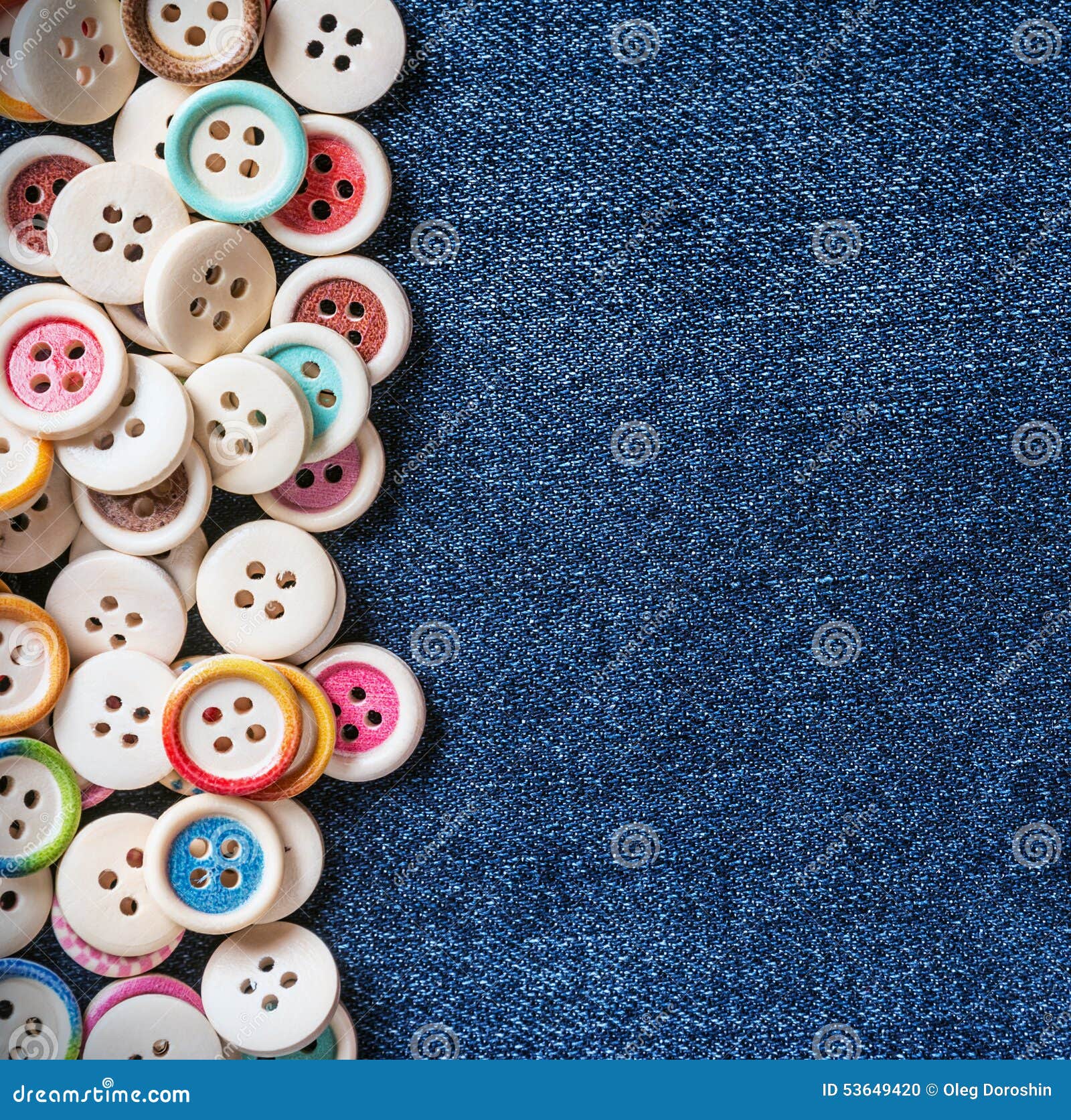Different Buttons with Blue Jeans Stock Photo - Image of casual, color ...