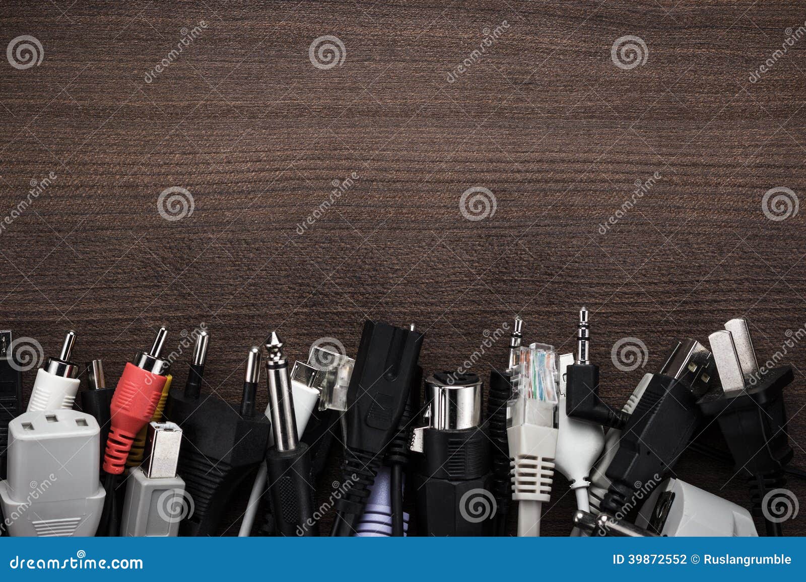 Different Cables on the Table Stock Photo - Image of group, data: 39872552