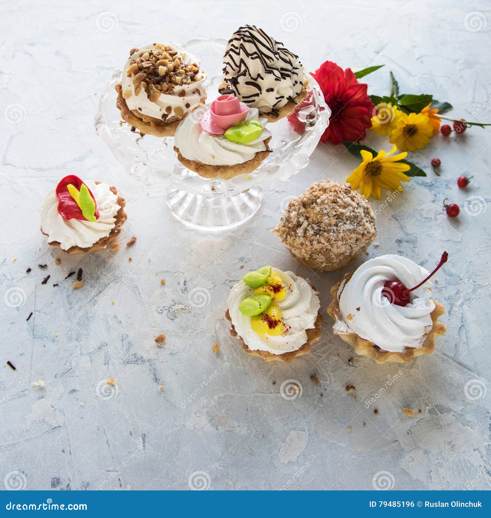 Different Cakes Composition Stock Photo - Image of cafe, luxury: 79485196