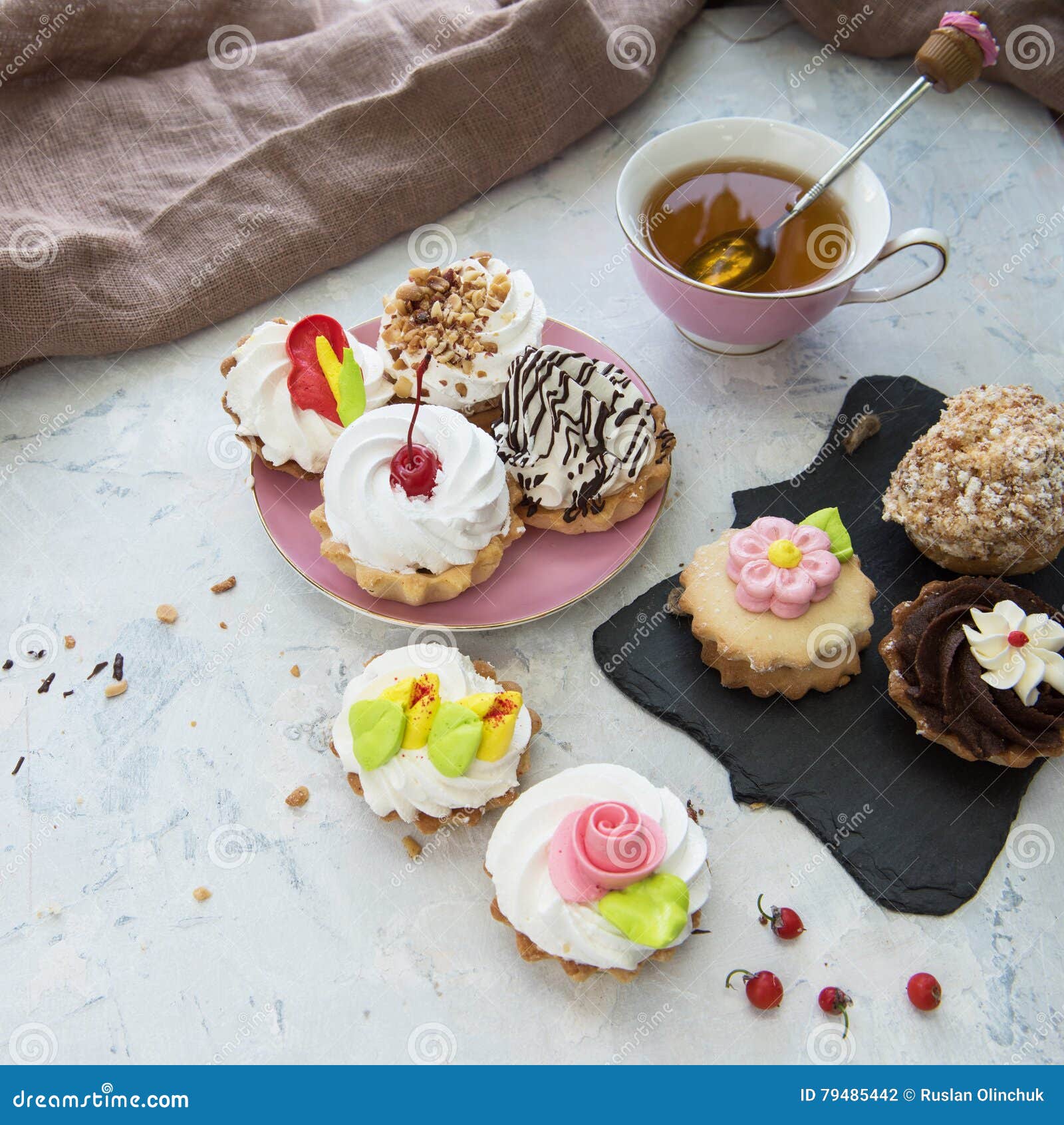 Different Cakes Composition Stock Photo - Image of english, cupcake ...