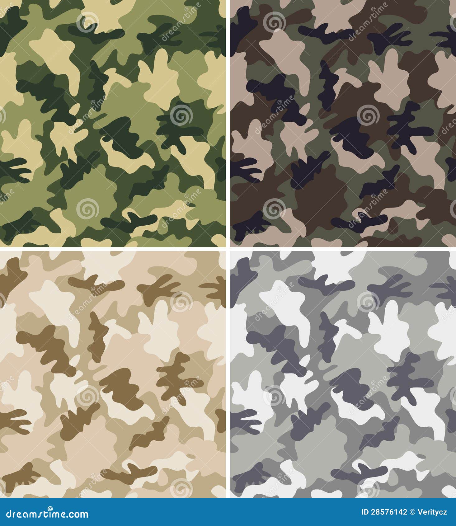 Different Camouflage Seamless Patterns Stock Vector - Illustration of ...