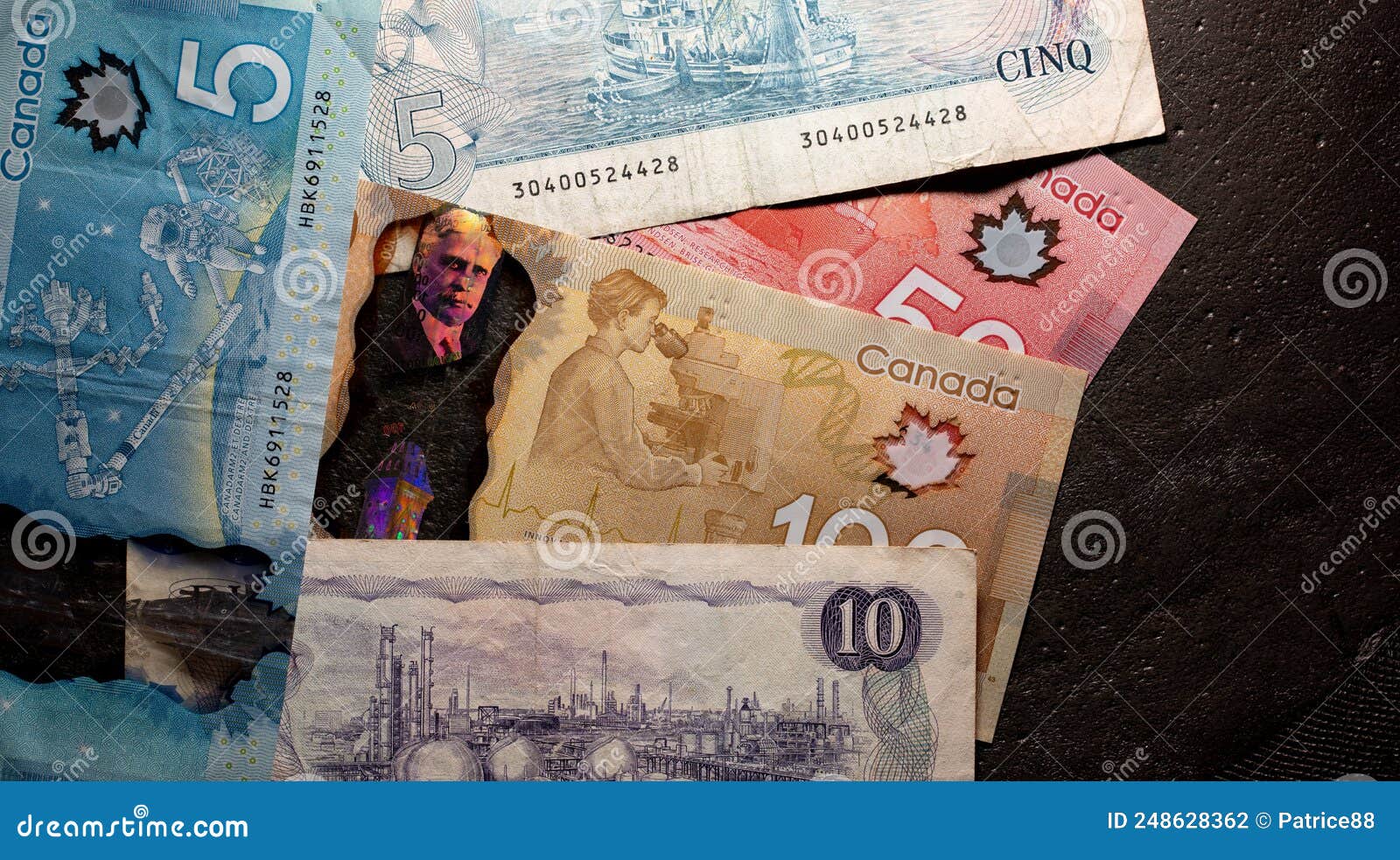 Different Canadian Dollar Banknotes, Different Epoch of CAD Banknotes ...