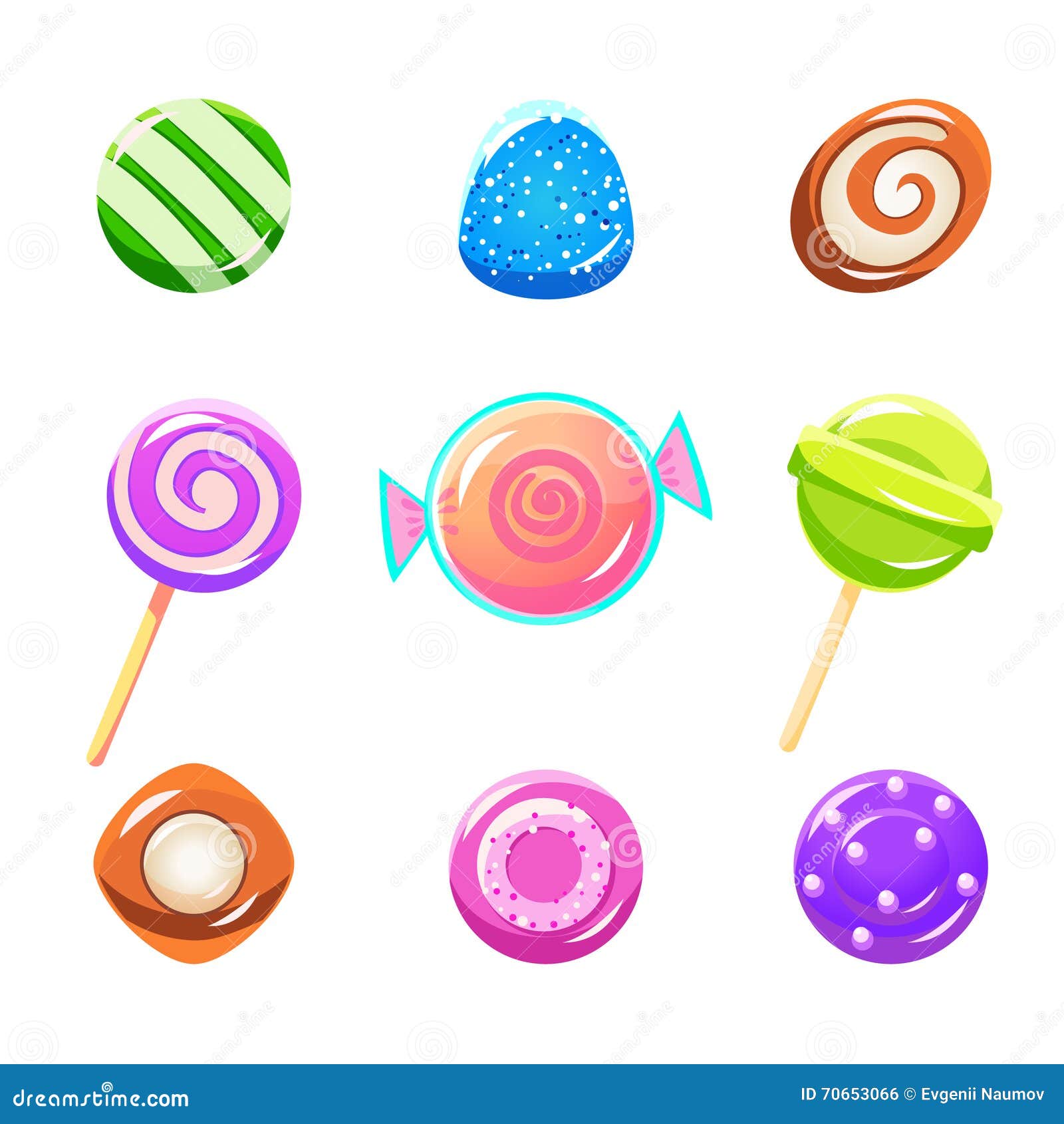 Set Of Different Candy Cartoon Vector | CartoonDealer.com #32790697