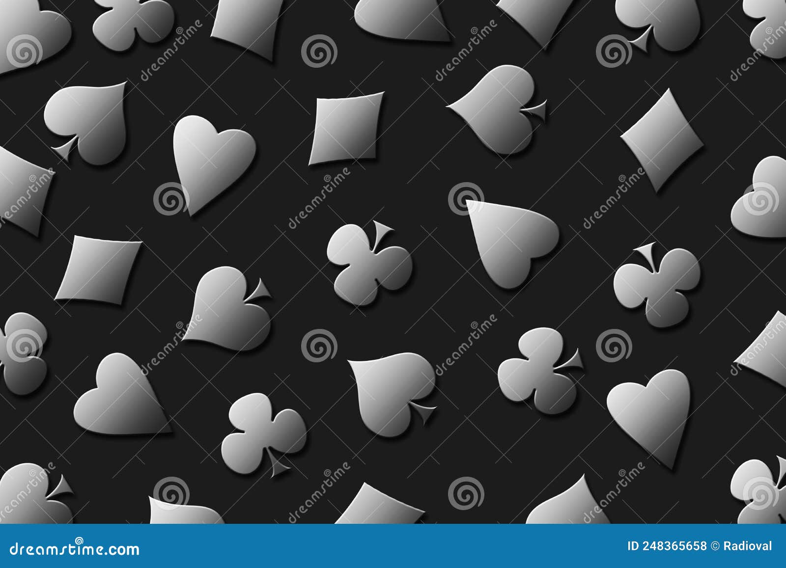 Different Card Suits, on a Black Background. Gambling Concept Stock ...