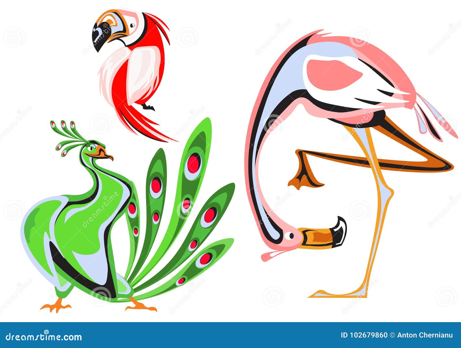 Different Cartoon Animals Collection Stock Vector - Illustration of ...