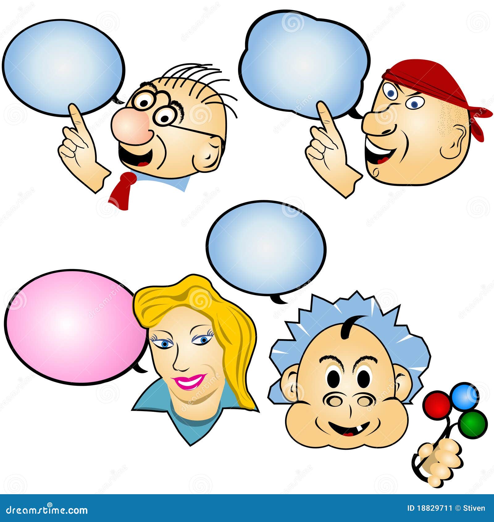 Different cartoon faces stock vector. Illustration of blue - 18829711