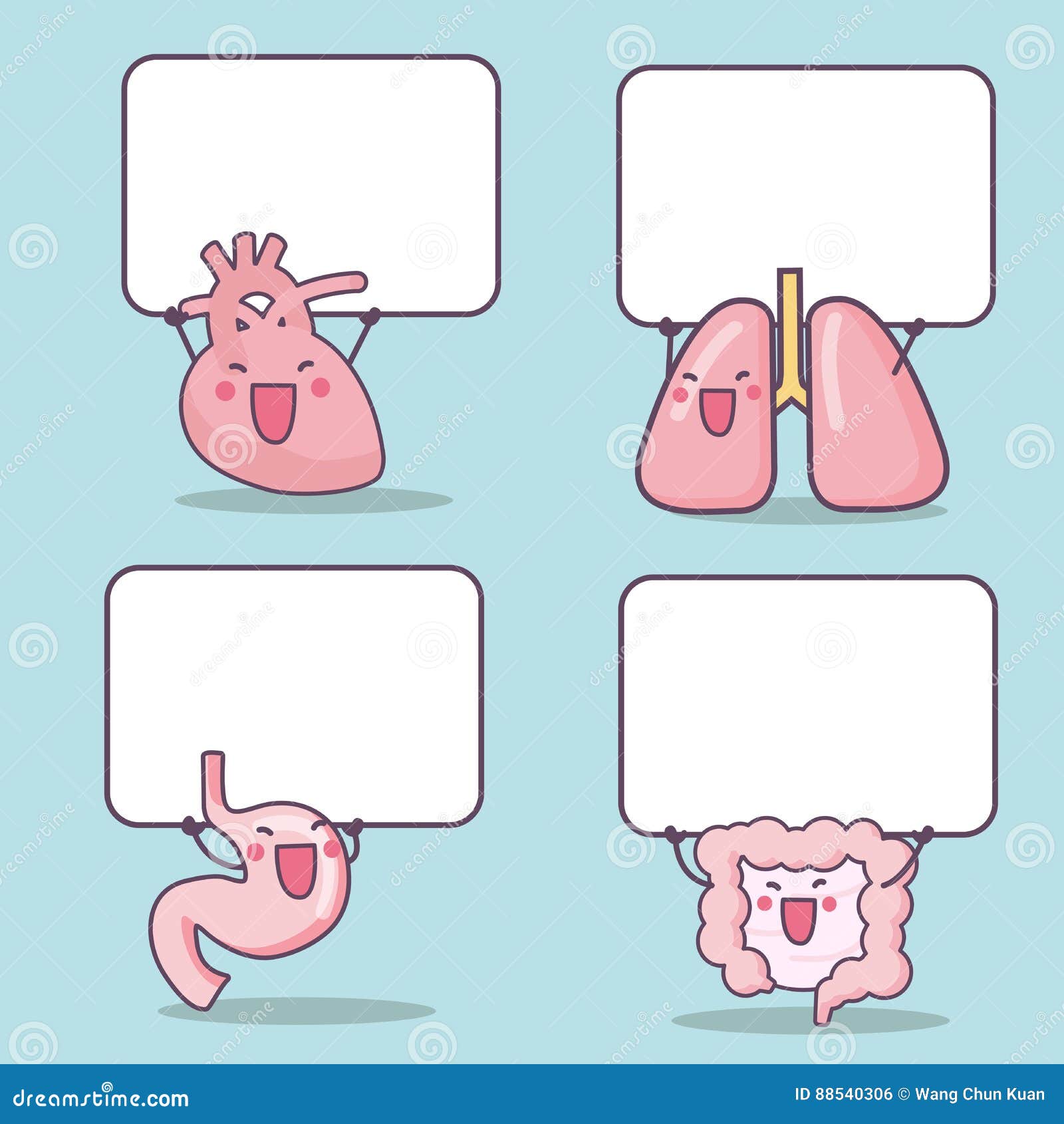 Different cartoon organs stock vector. Illustration of design - 88540306