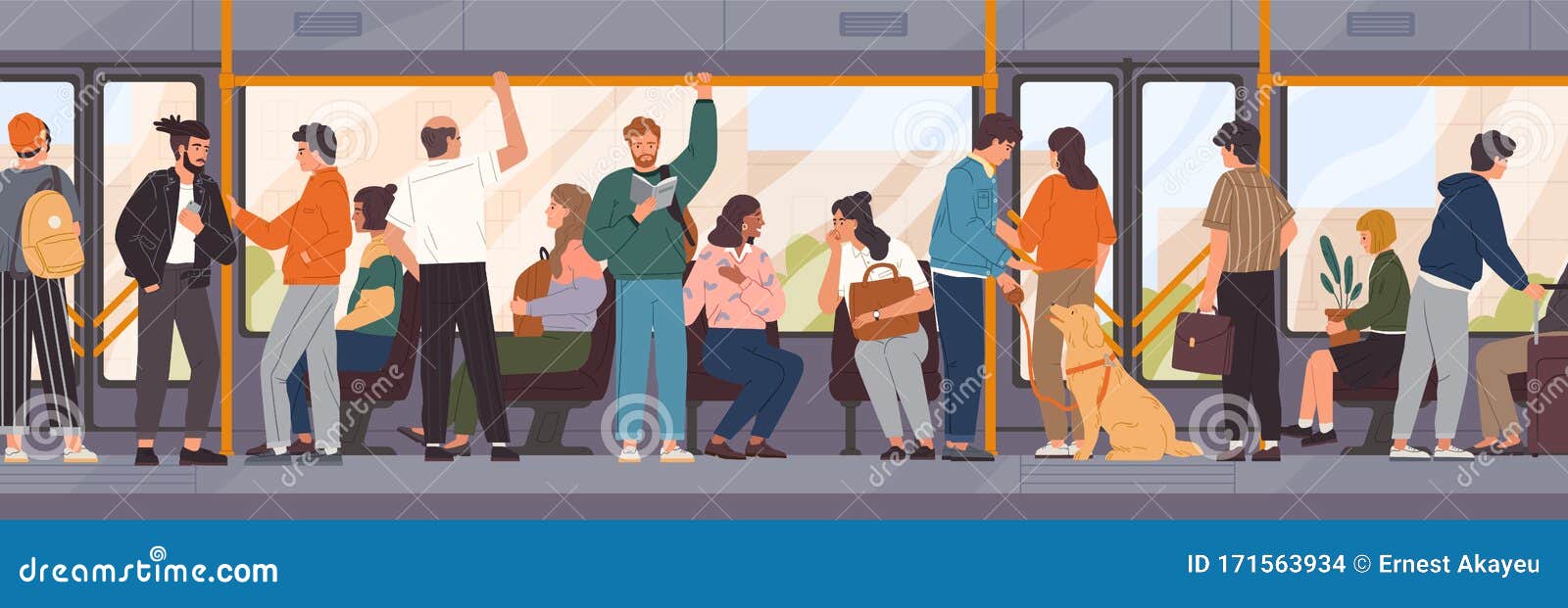 Illustration Of Crowd Of People Standing In Line In Perspective Royalty ... Illustration Of Crowd Of People Standing In Line In Perspective Royalty ...